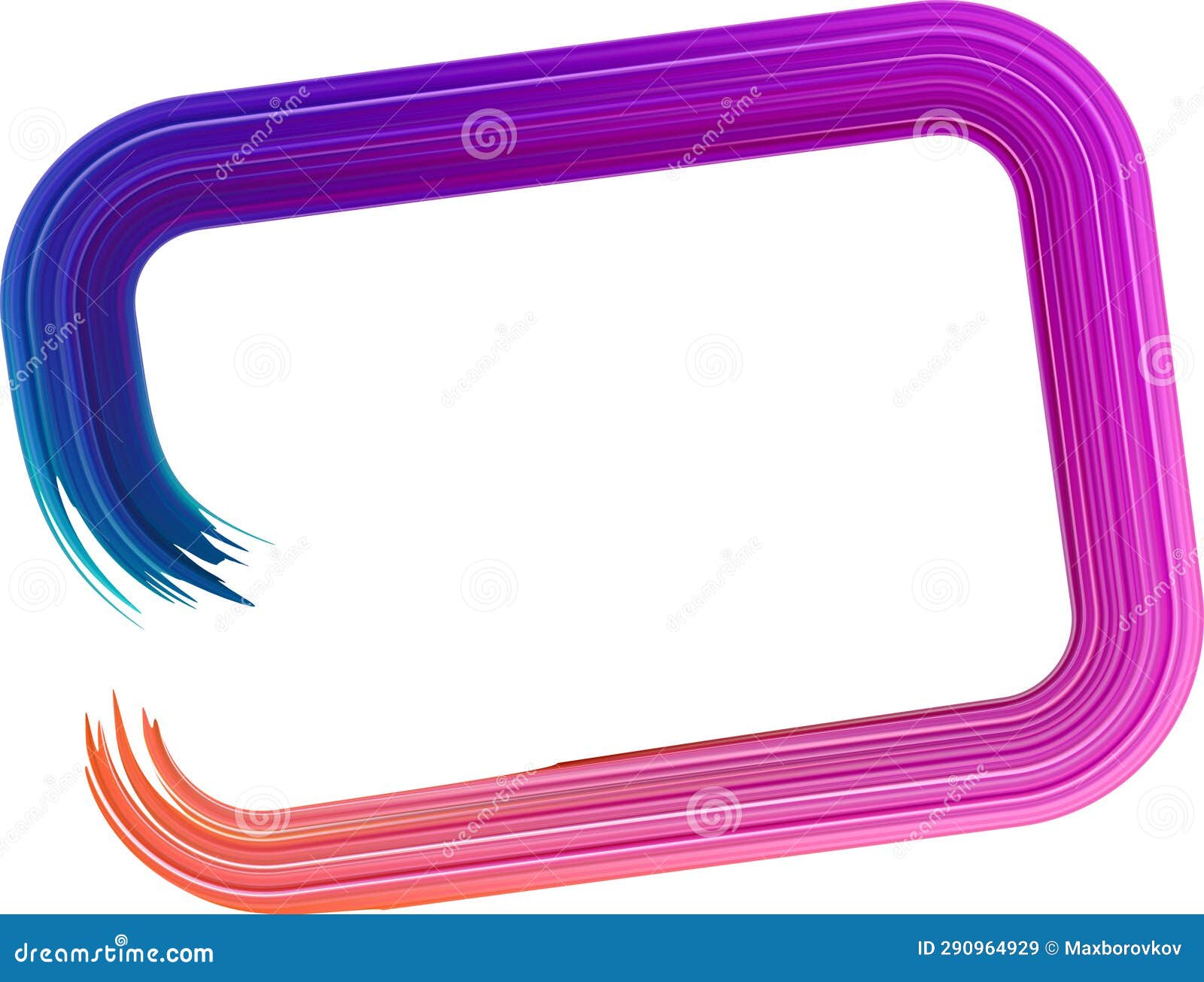 Abstract Rectangle Frame with Curve Pink Brush Stroke Texture Gradient ...