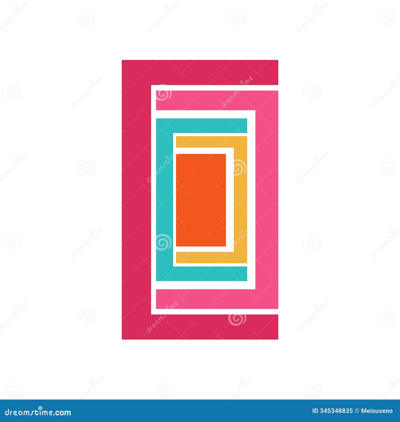 Rectangle Icon Pack. Concave Shape Forms. Curved Border Symbols. Vector ...