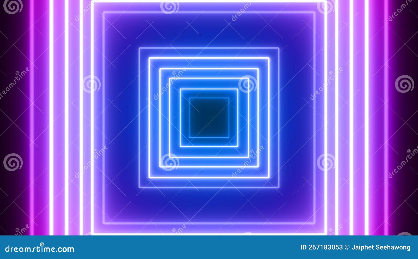 Abstract Rectangle Neon Light Award Floor Dancing Stage VJ Loop Stock ...