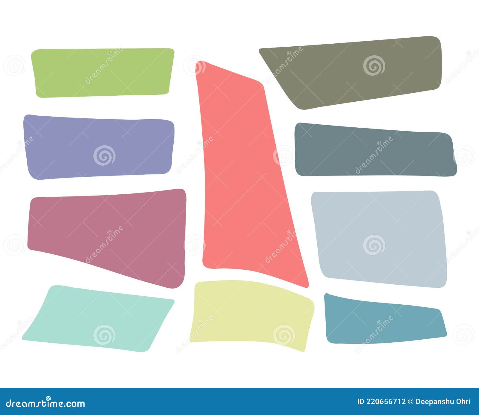 Abstract Rectangle Random Blotch. Splat Drop of Liquid Fluid Pebble ...