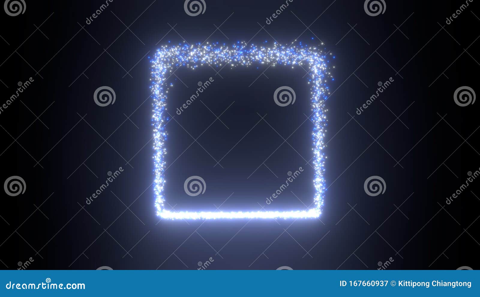 Abstract Rectangle Text Box 3d Rendering Illustration with Particles ...