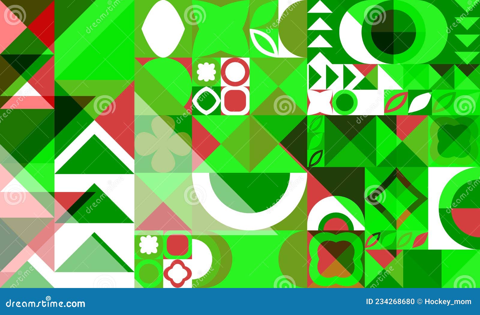 Abstract Rectangular Background with Geometric Red and Green Pattern ...