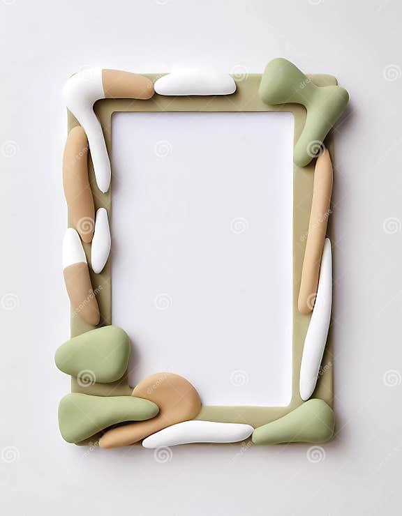 This Abstract Rectangular Frame Features a White Khaki Background ...