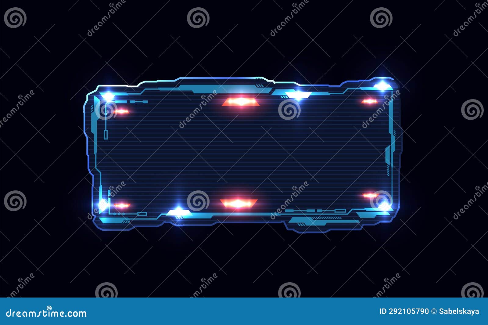 Abstract Rectangular Frame, Futuristic Vector Illustration, Ui Design. Stock Illustration ...