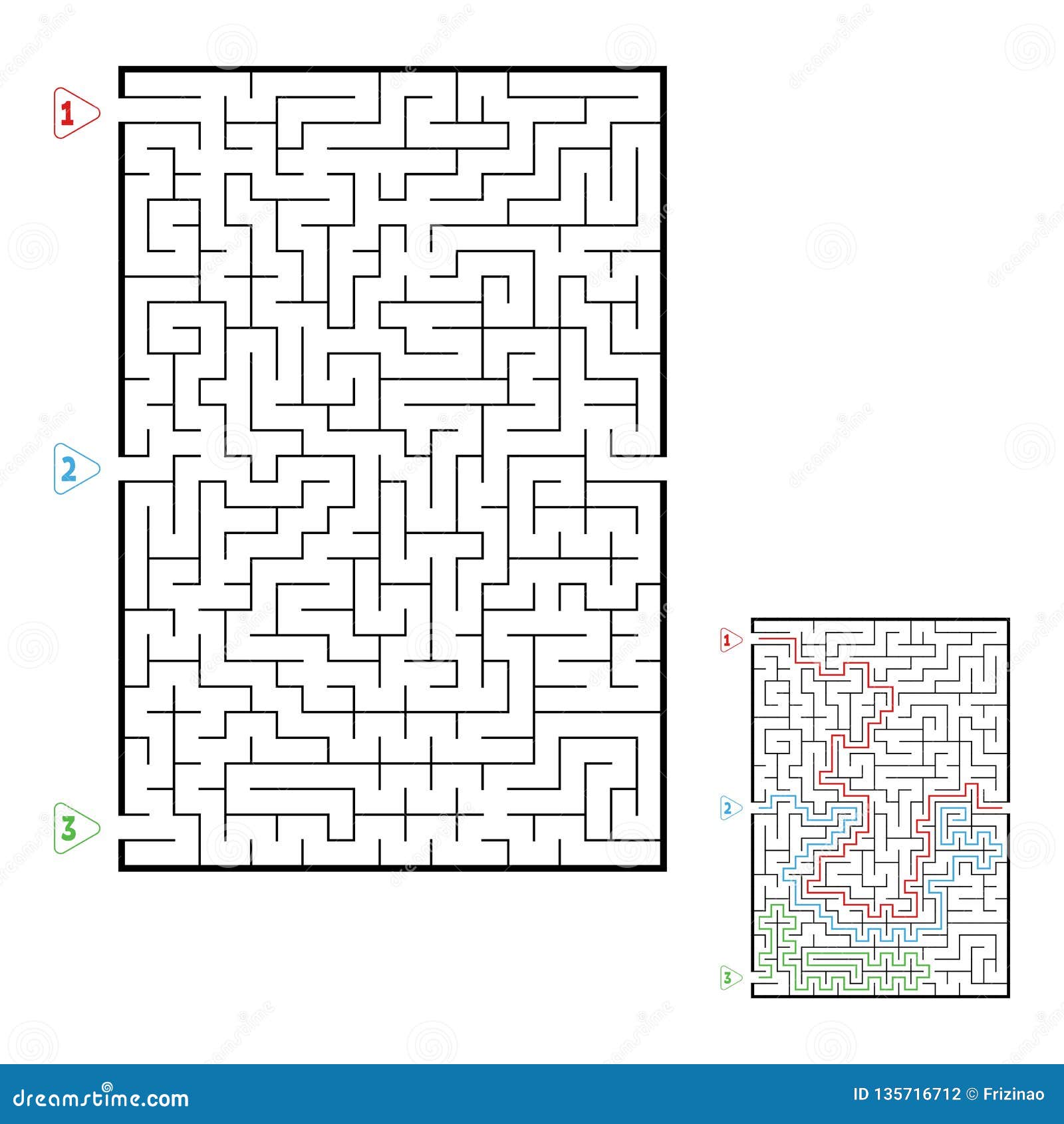 Abstract Rectangular Large Maze. Game for Kids. Puzzle for Children ...