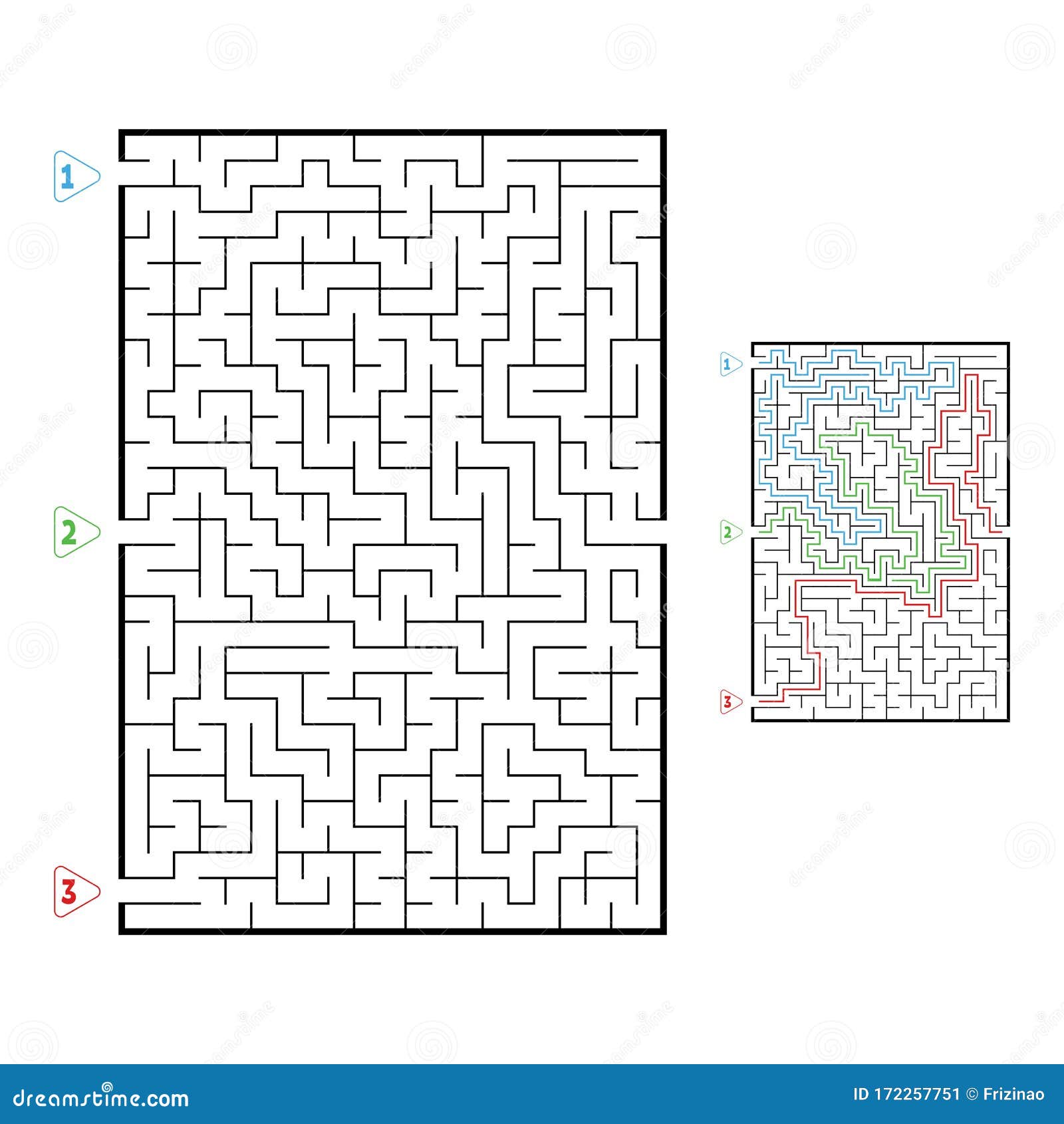 Abstract Rectangular Large Maze. Game for Kids. Puzzle for Children ...