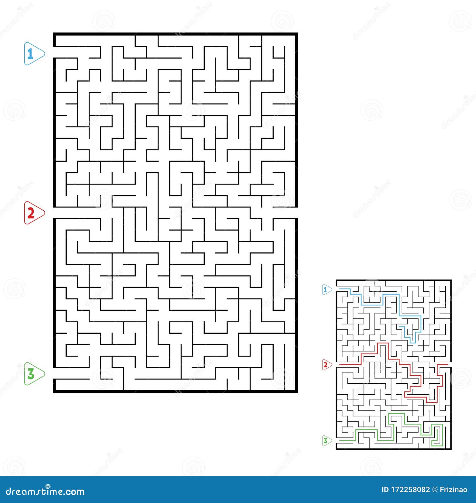 Abstract Rectangular Large Maze. Game for Kids. Puzzle for Children ...