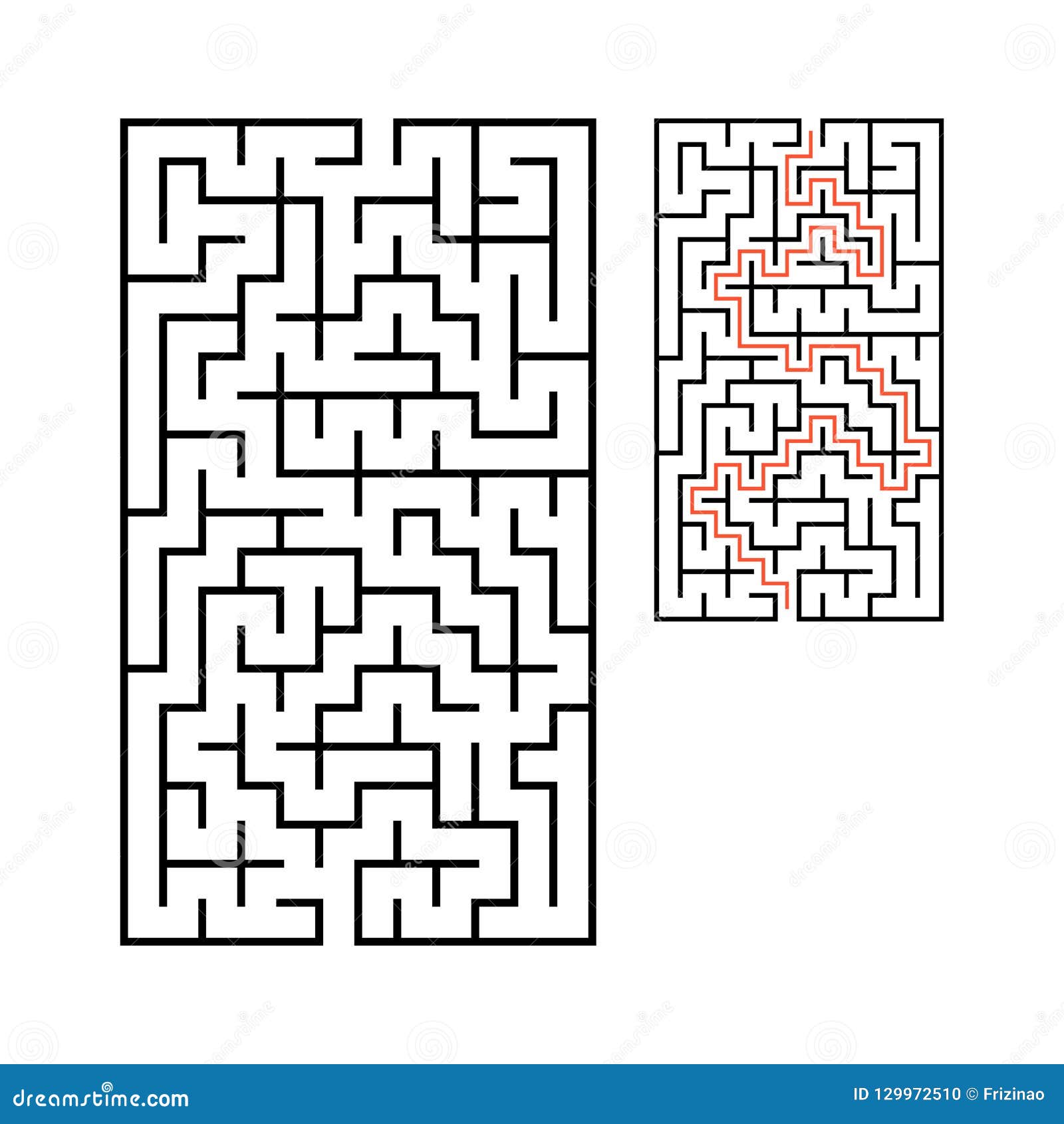 Abstract Rectangular Maze. Game for Kids. Puzzle for Children. One ...