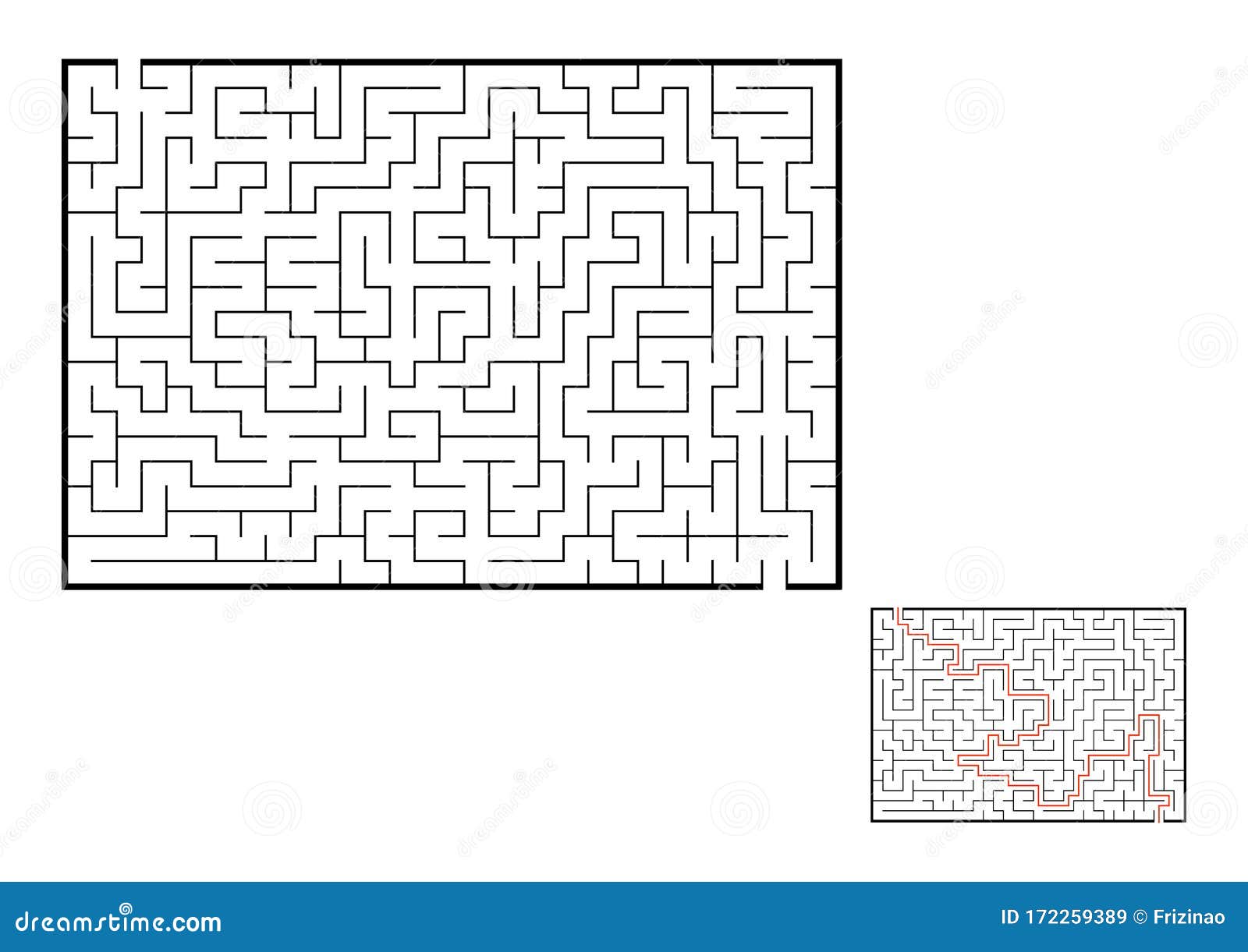 Abstract Rectangular Maze. Game for Kids. Puzzle for Children. One ...