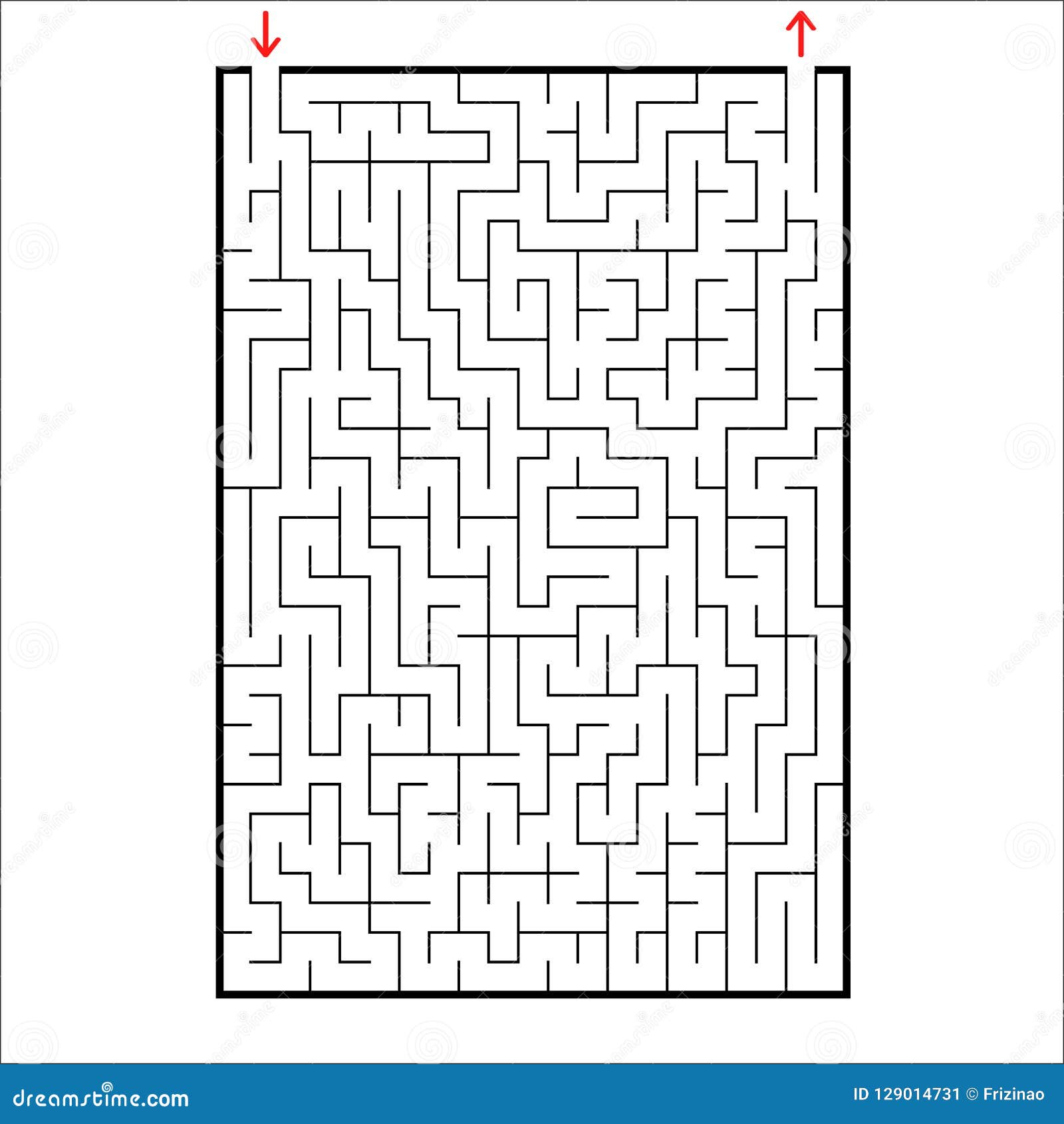 Abstract Rectangular Maze. Game for Kids. Puzzle for Children. One ...