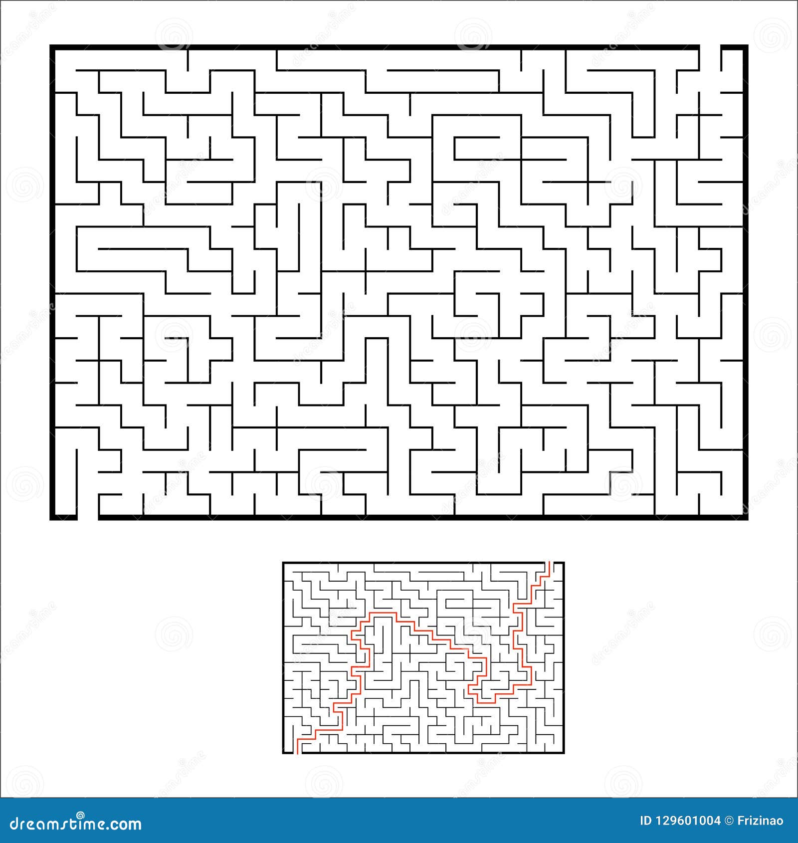Abstract Rectangular Maze. Game for Kids. Puzzle for Children. One ...