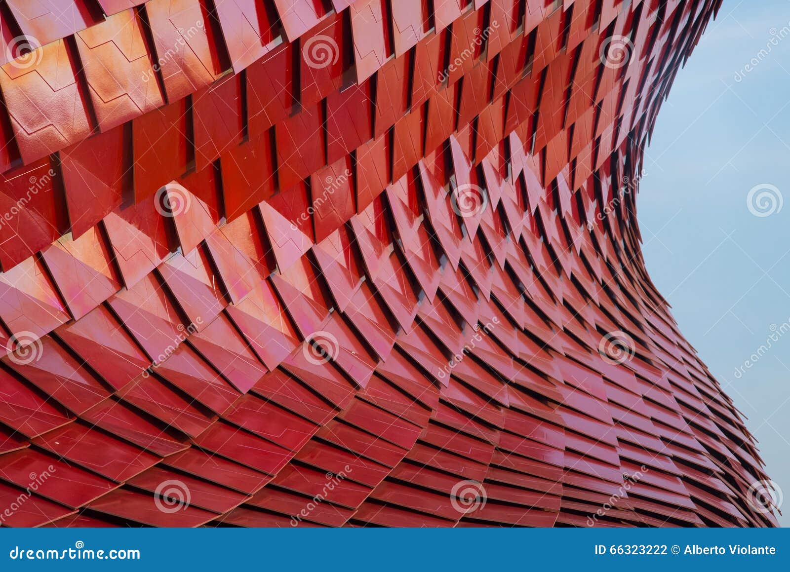 Abstract Red Architecture in Modern City Stock Photo - Image of ...