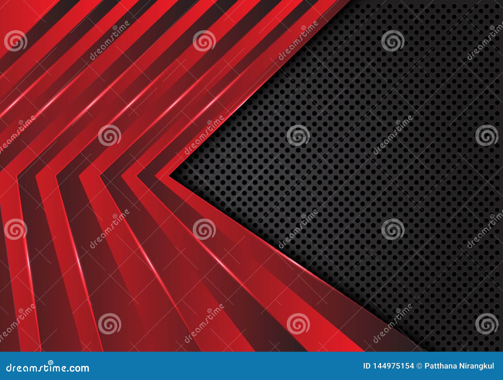Abstract Red Arrow Pattern on Dark Grey Circle Mesh Design Modern ...
