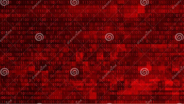 Abstract Red Background with Binary Code. Malware or Hack Attack ...
