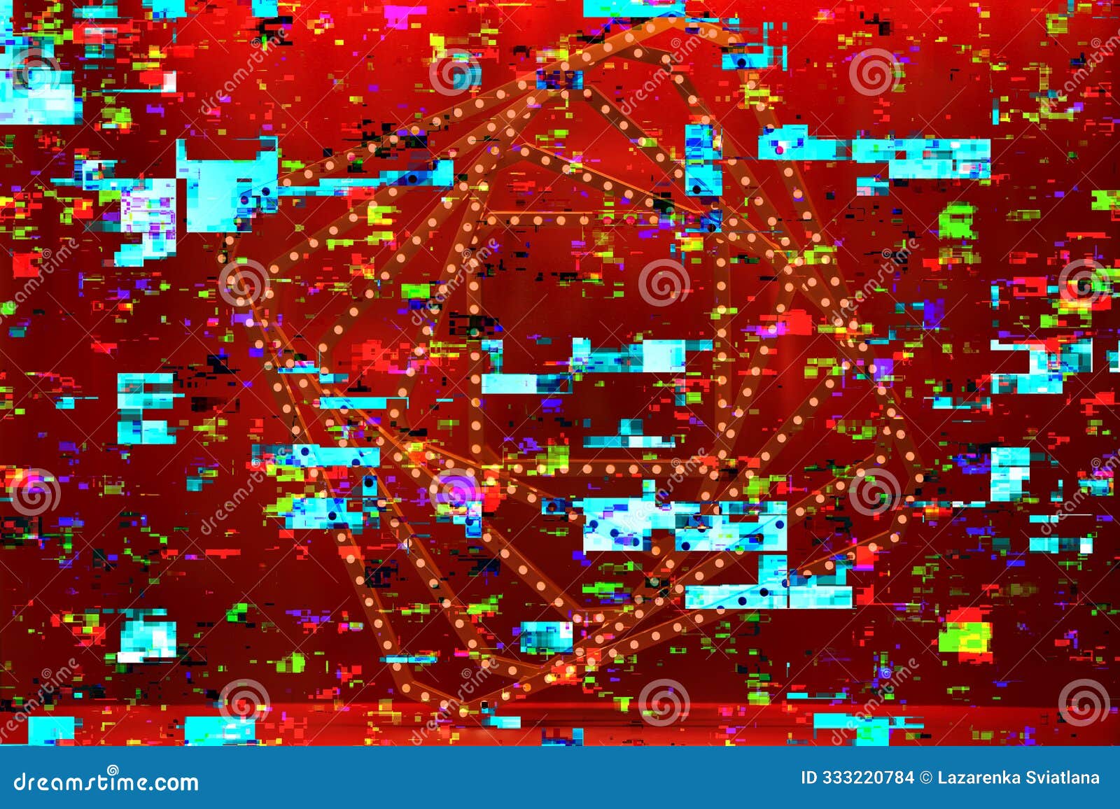 Abstract Red Background of Broken Pixel Screen Stock Illustration ...