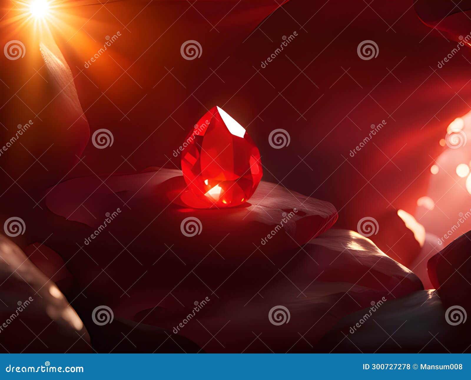 Abstract Red Background with Crystal and Light Stock Illustration ...