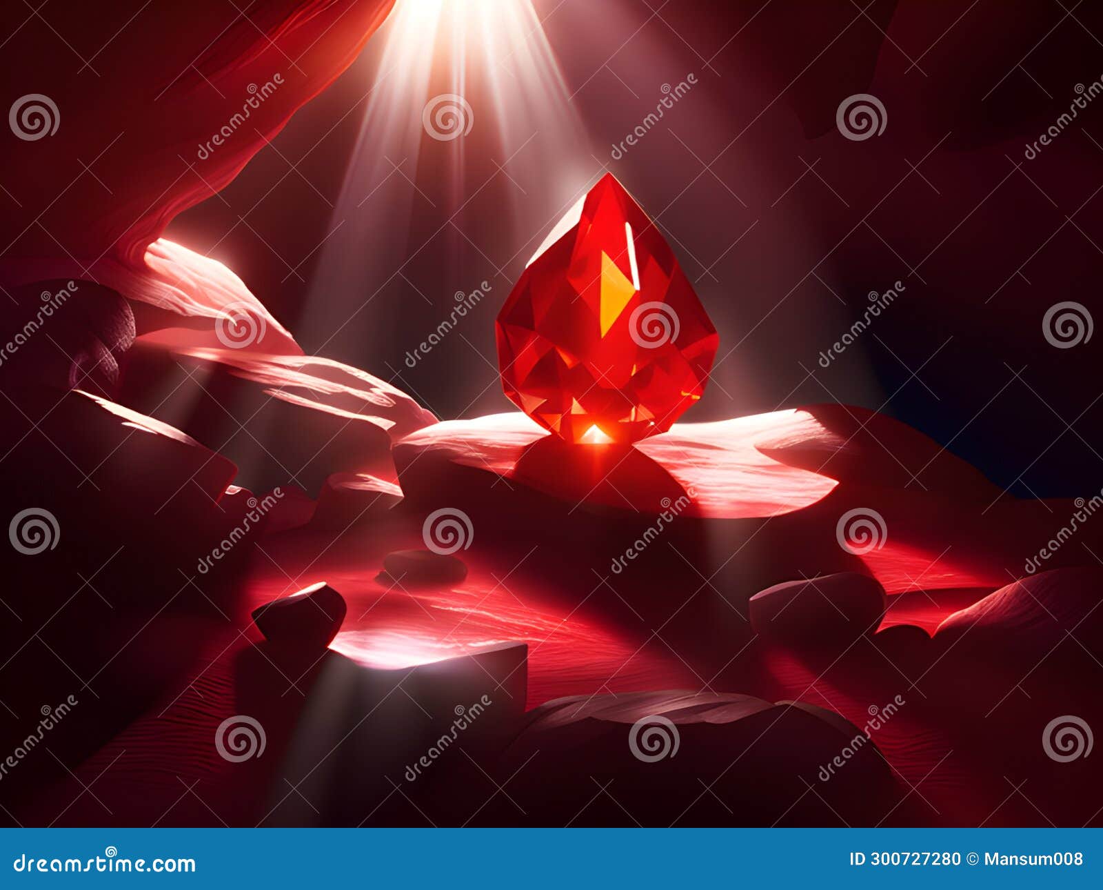 Abstract Red Background with Crystal and Light Stock Illustration ...