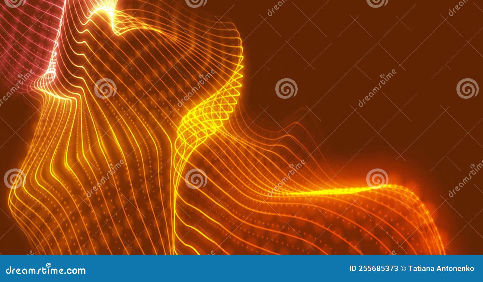 Abstract Red Background, Explosion of Particles and Dots, Smooth Lines ...