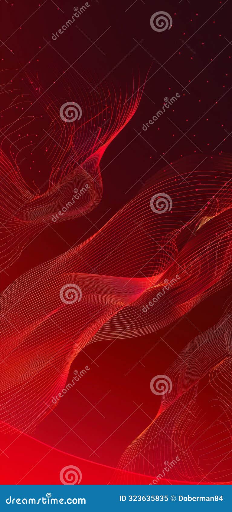 Abstract Red Background with Flowing Graphics and Lines Stock Image ...