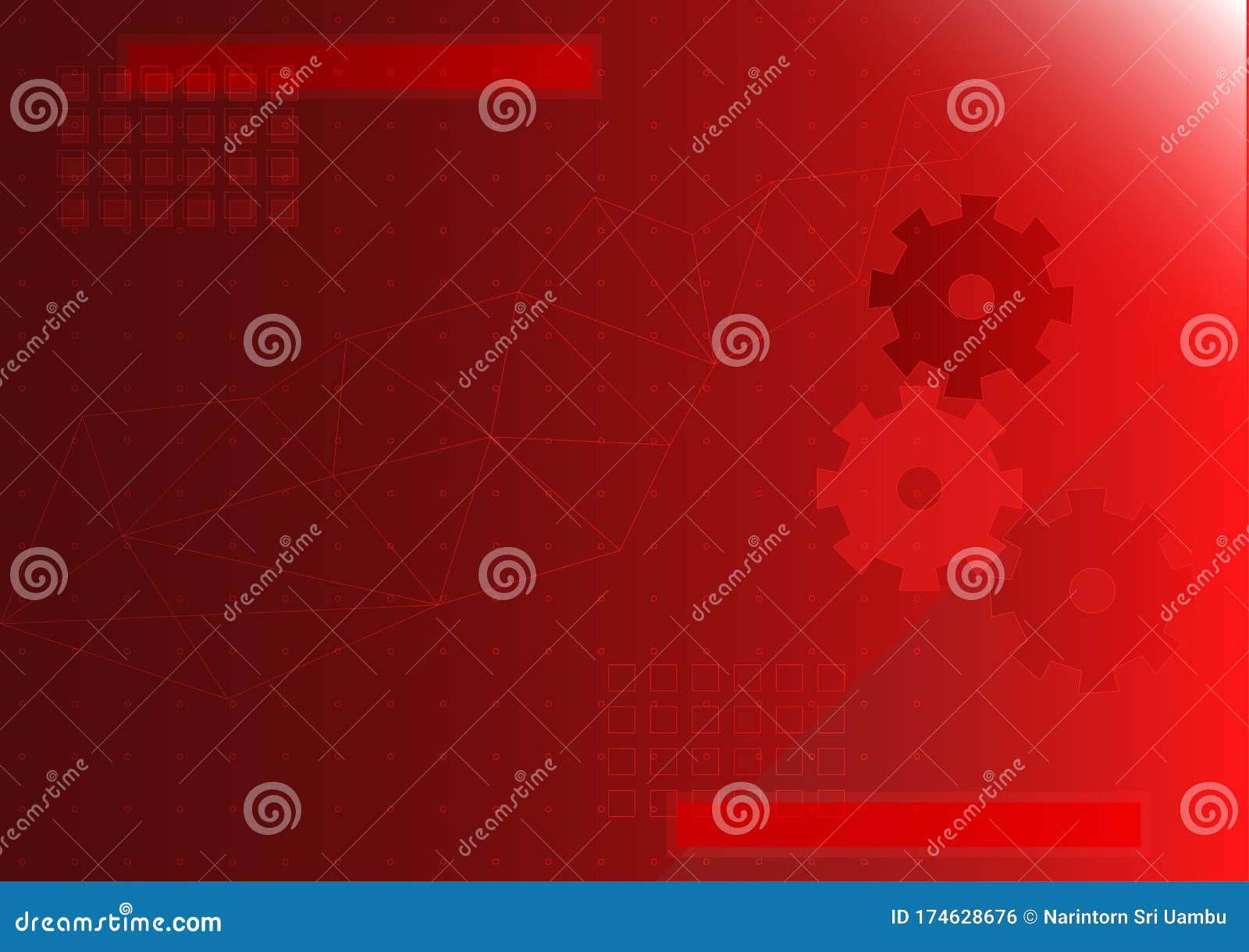 Abstract Red Background with Gear Wheel Stock Vector - Illustration of ...