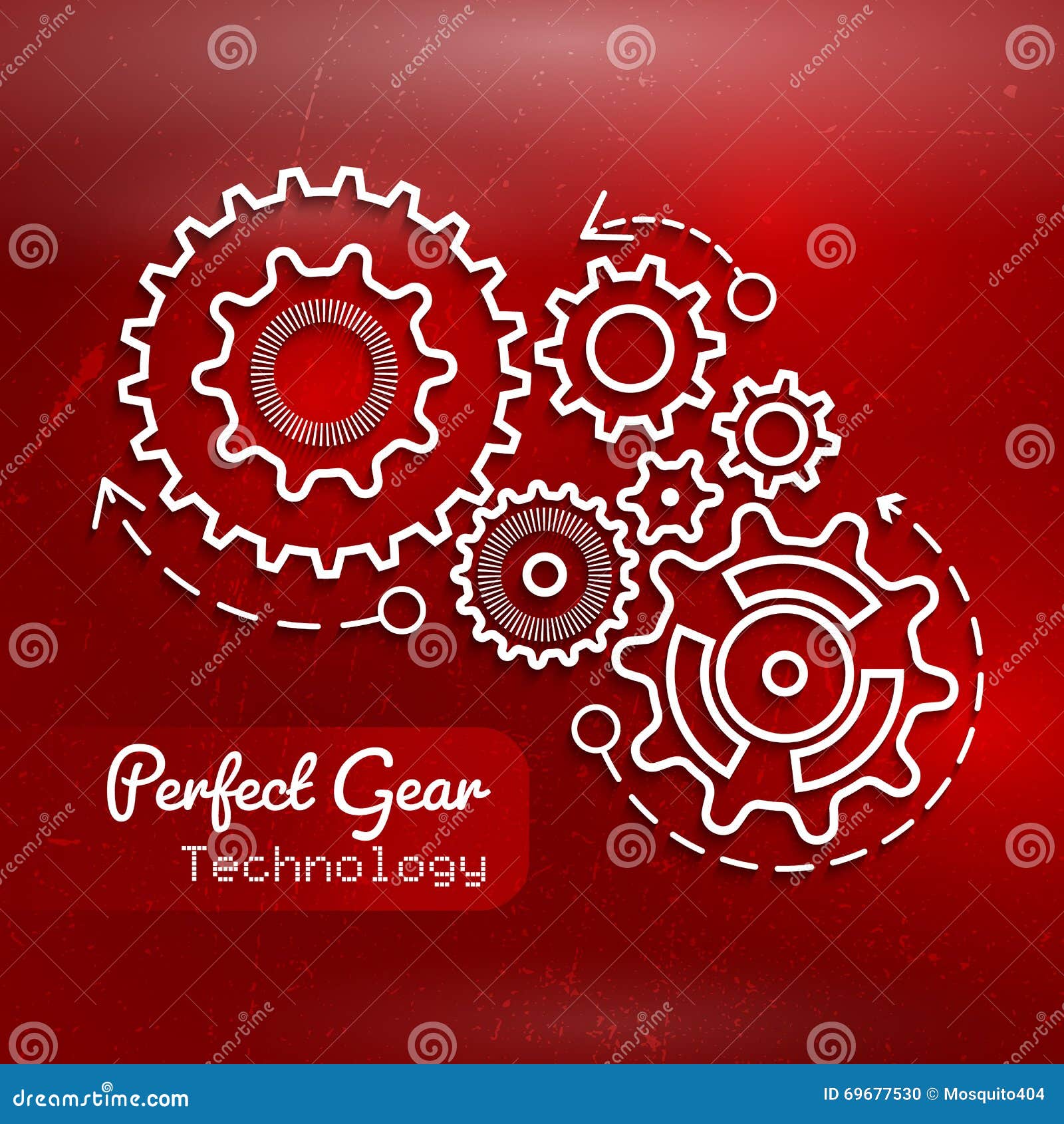 Abstract Red Background with Gears Design Stock Vector - Illustration ...