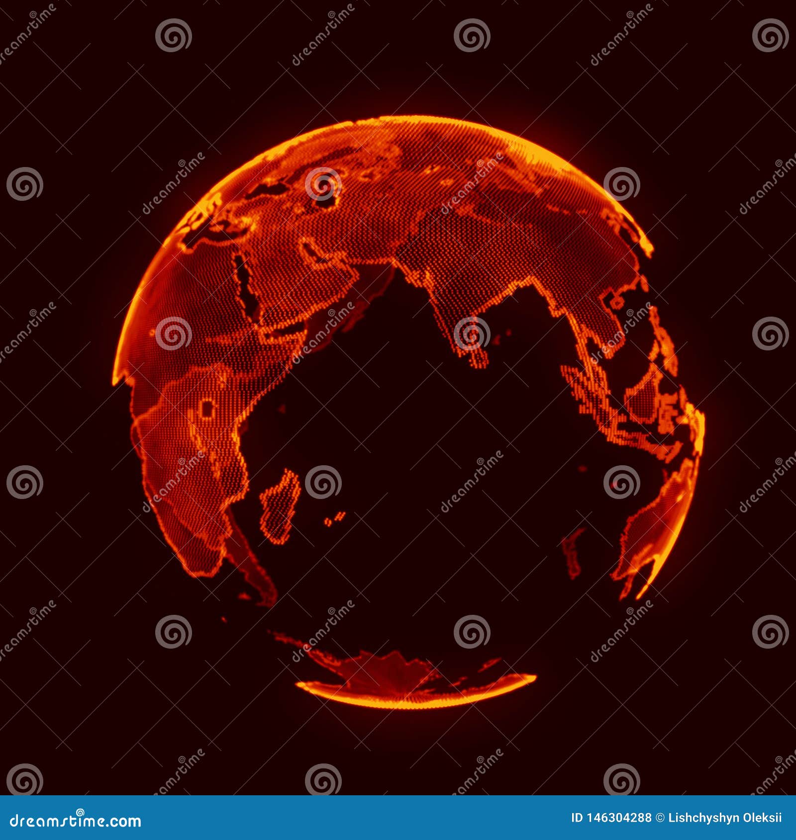 Abstract Red Background. Global Network Concept. World Map Point. 3D ...