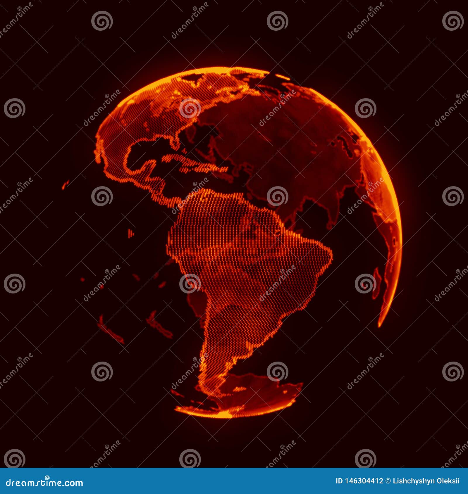 Abstract Red Background. Global Network Concept. World Map Point. 3D ...