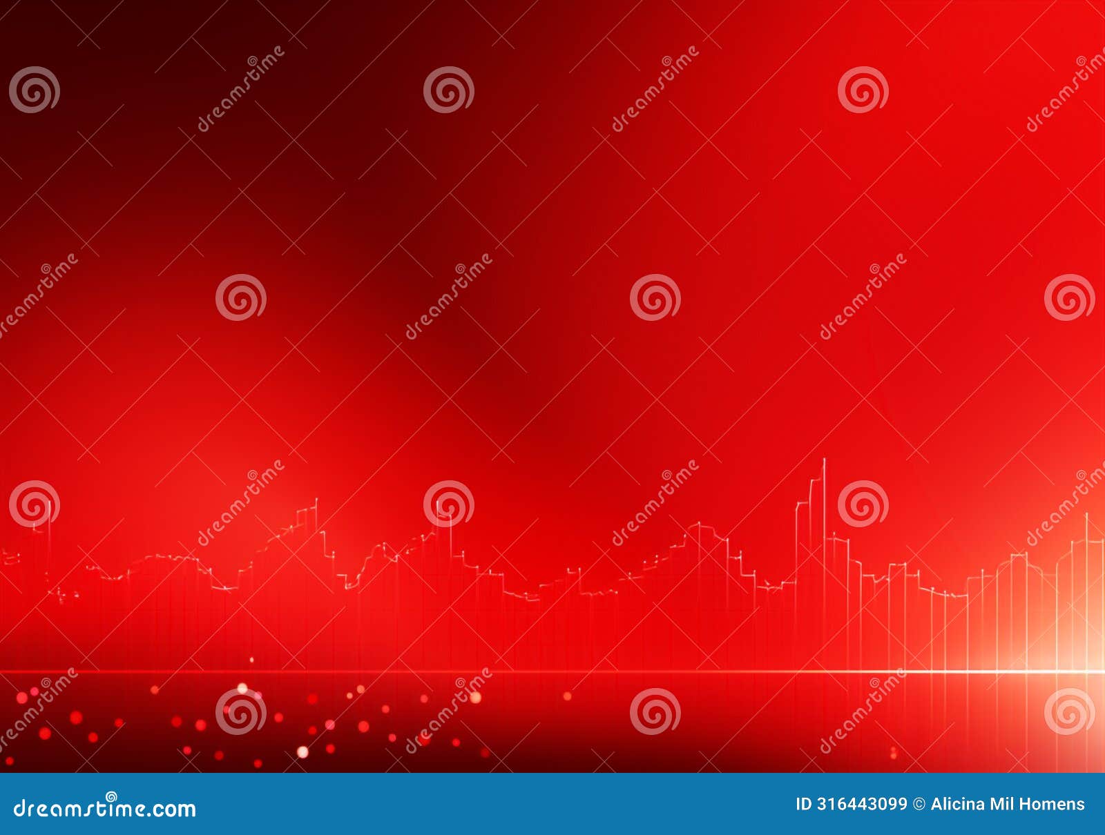 Abstract Red Background with Lines and Graph Stock Illustration ...
