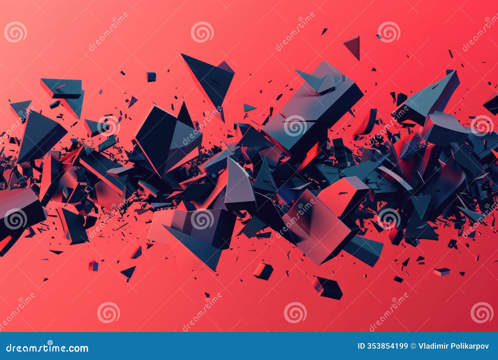 Abstract Red Background with Scattered Black Pieces. Suitable for ...
