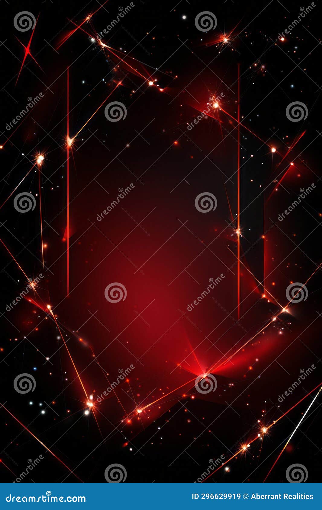 Abstract Red Background with Stars and Lights Stock Illustration ...