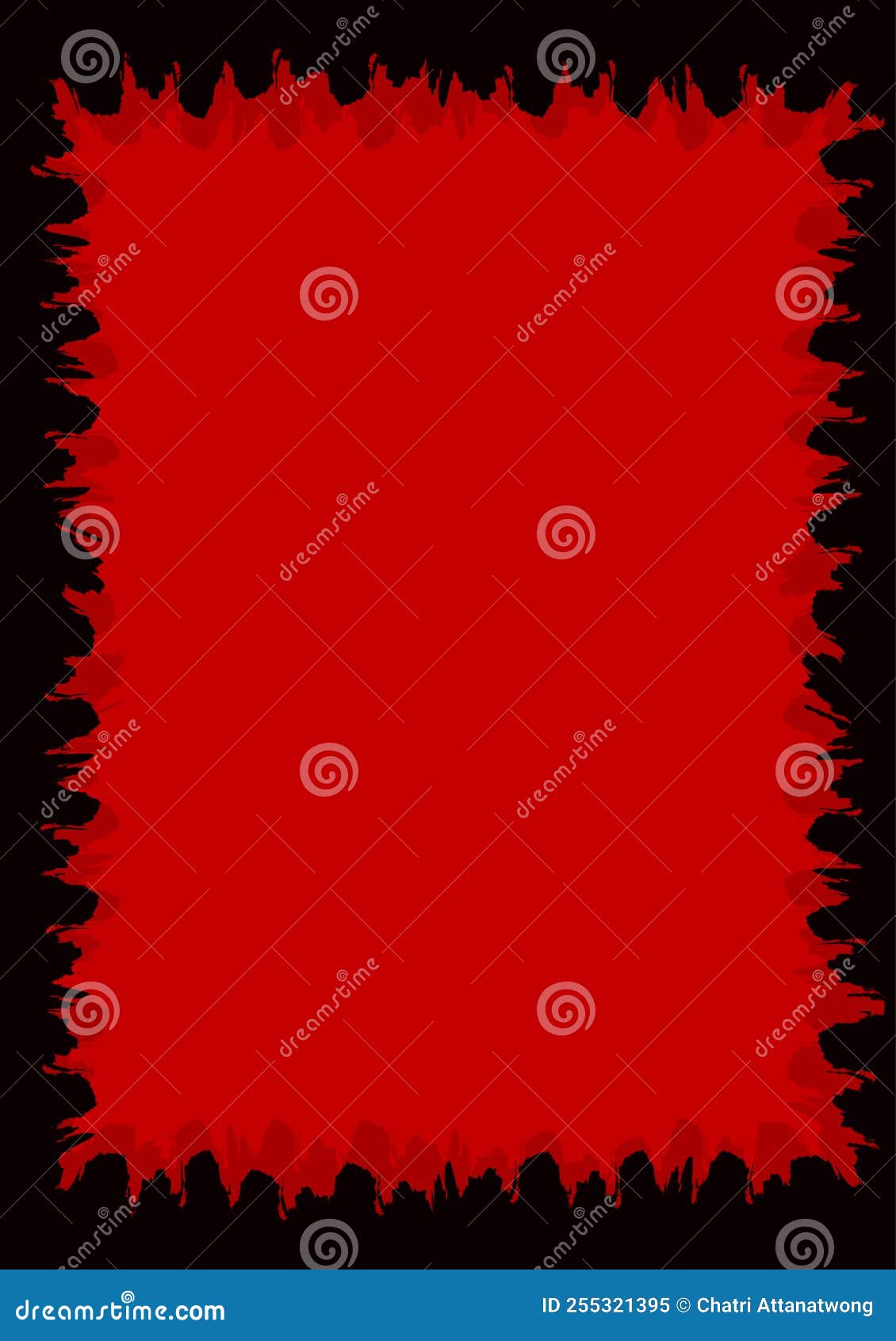 Abstract Red Background Texture Grunge, Black Thorns Border Vector ...