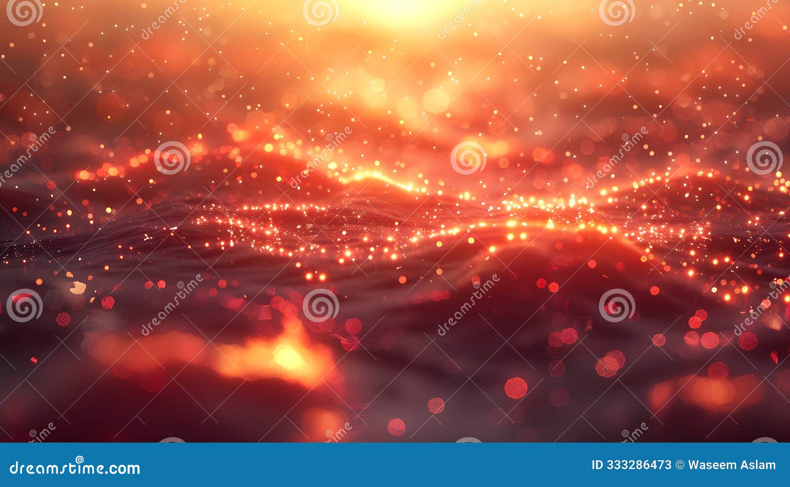 Abstract Red Beautiful Scene with Sparkles and Waves Stock Image ...