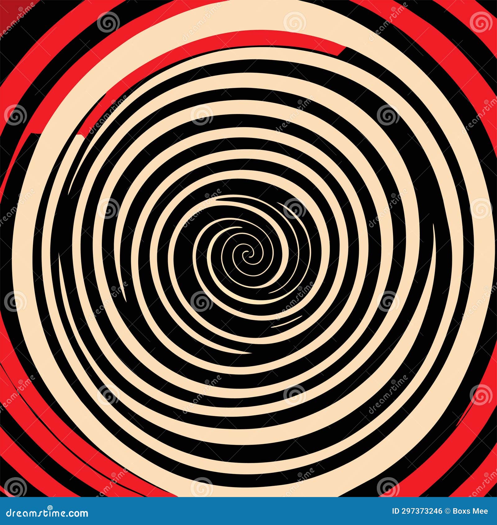 Abstract Red and Black Background with Concentric Circles in the Center Generative AI Stock ...
