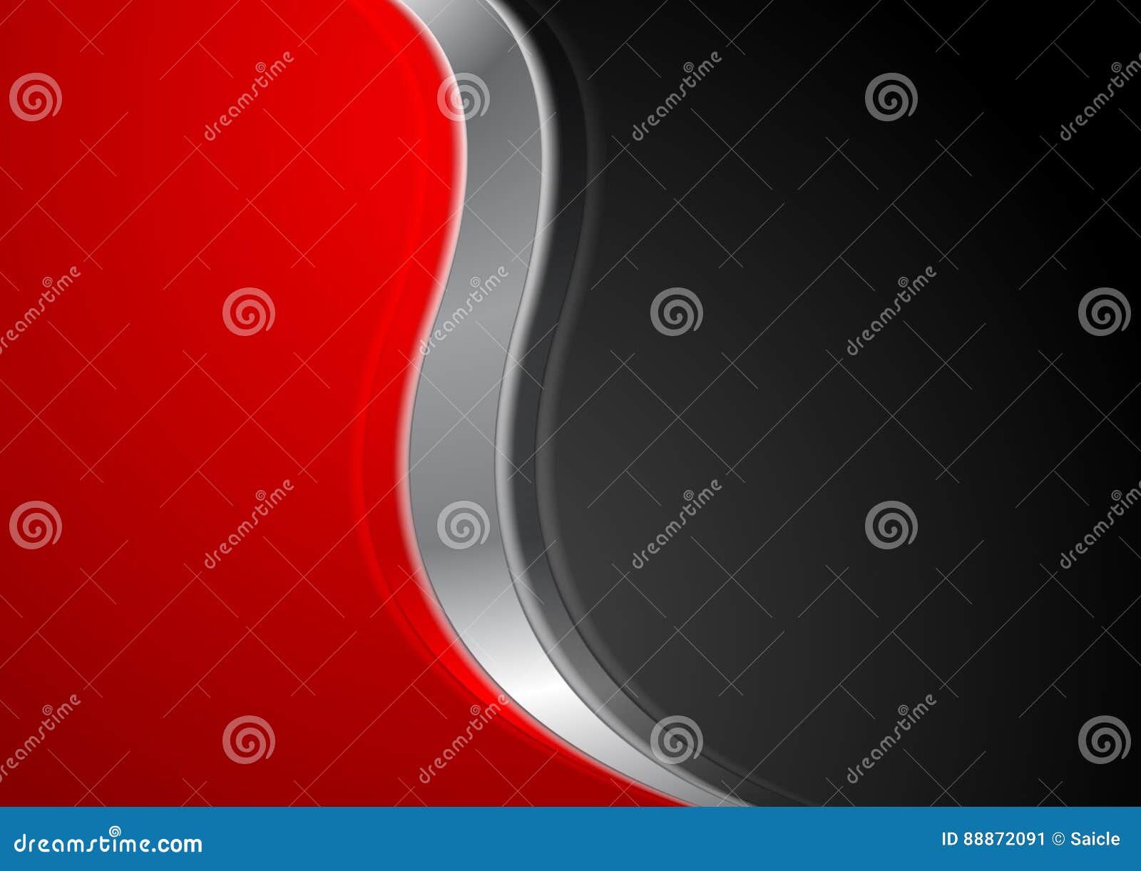 Abstract Red Black Background With Metallic Wave Cartoon Vector ...