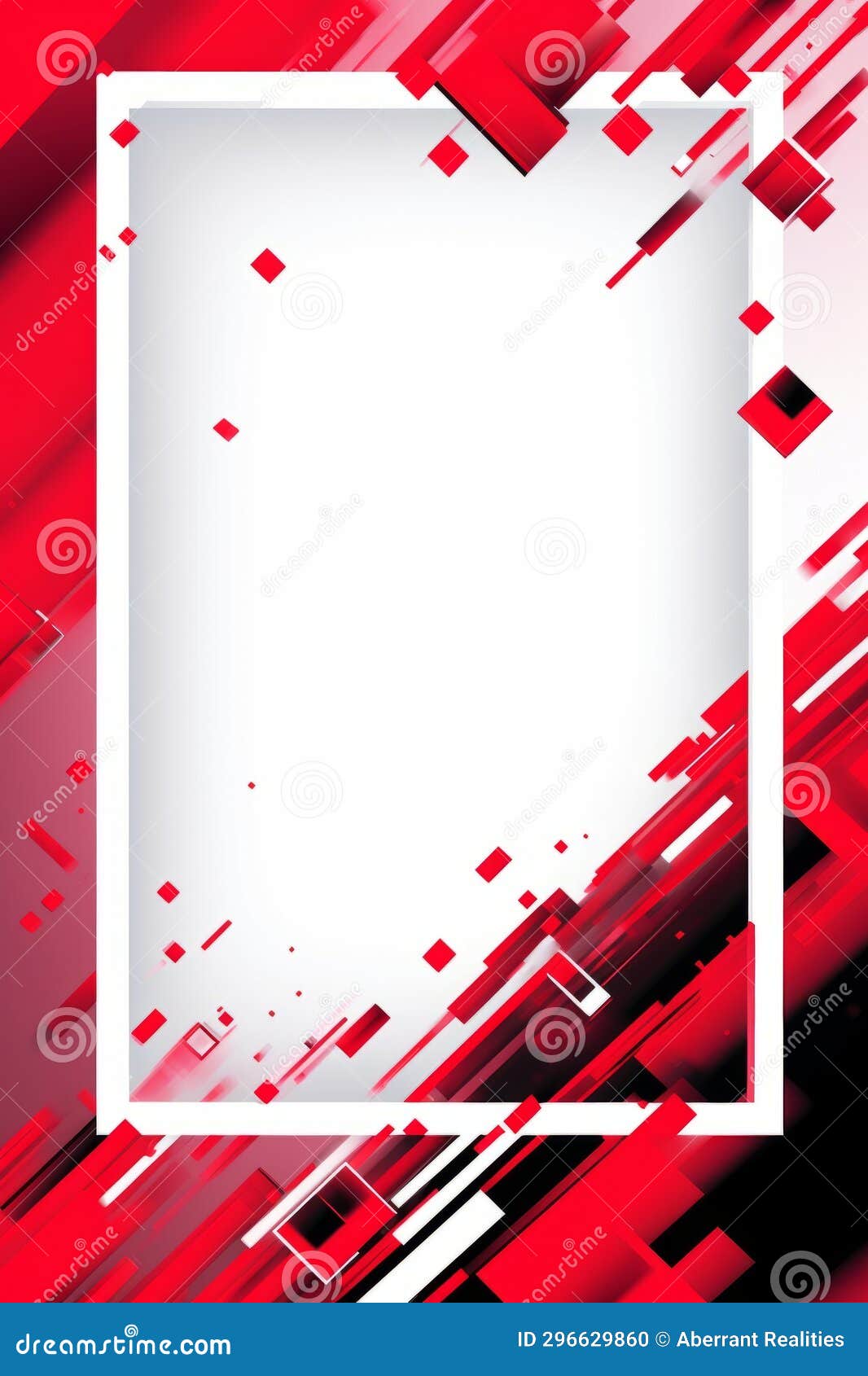 Abstract Red and Black Background with Square Frame Stock Illustration ...