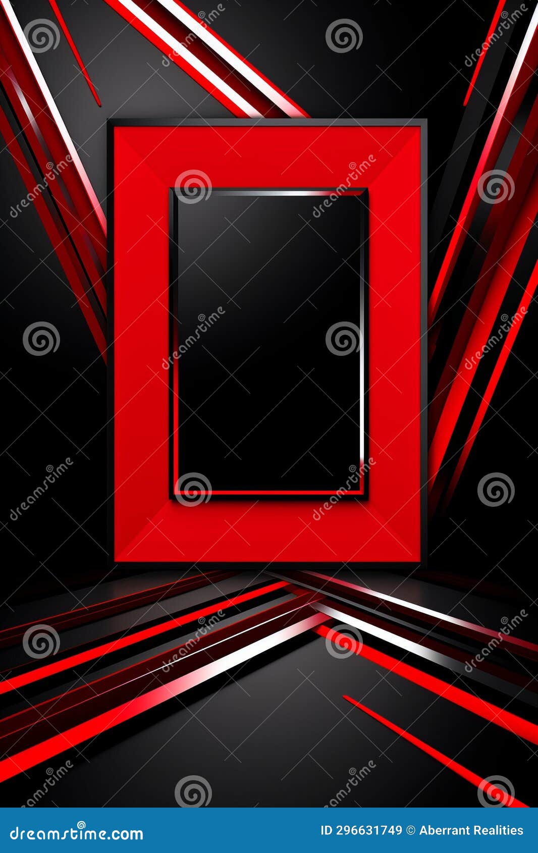 An Abstract Red and Black Background with a Square Frame Stock ...