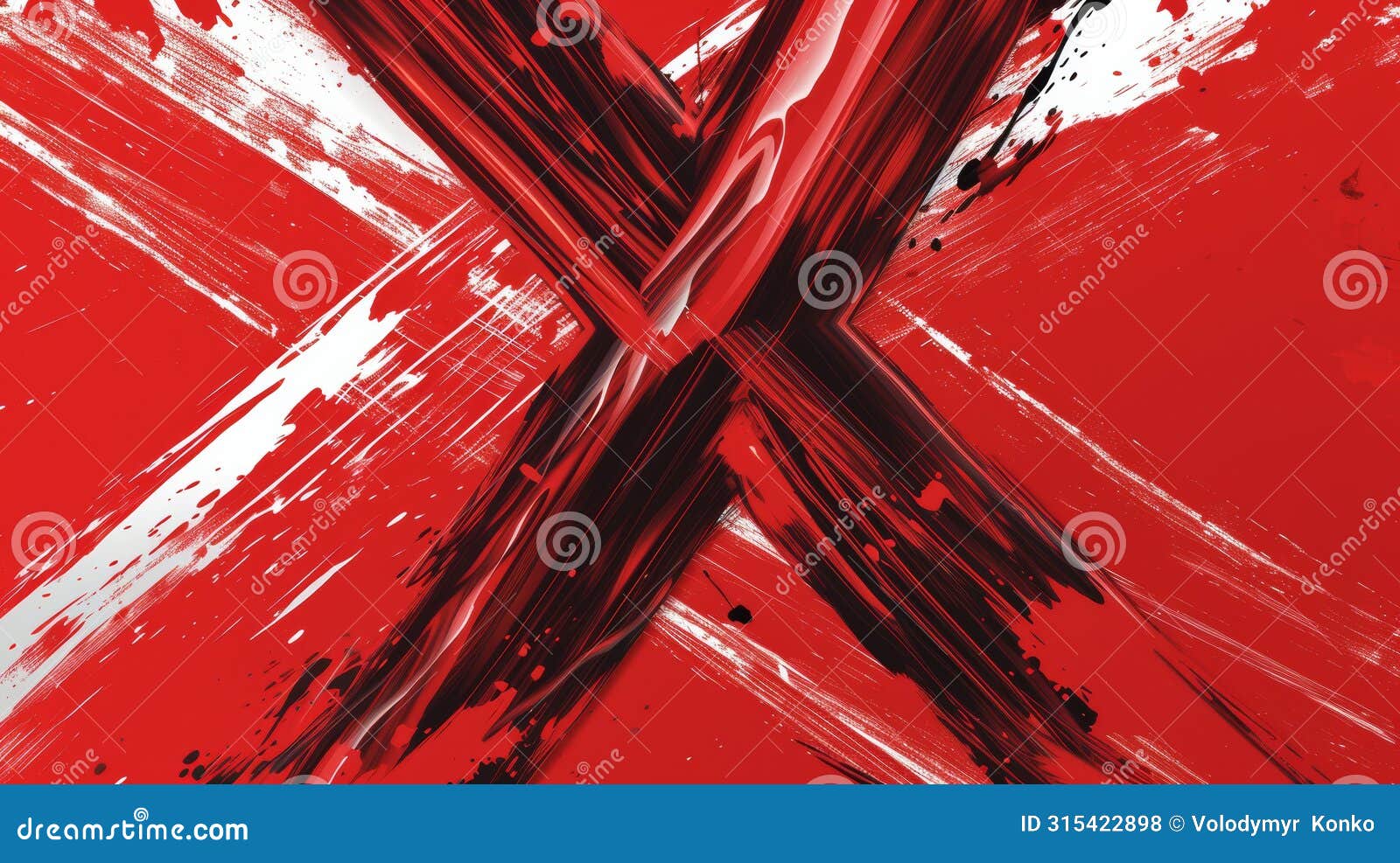 Abstract Red and Black X Cross Brushstrokes Stock Photo - Image of ...