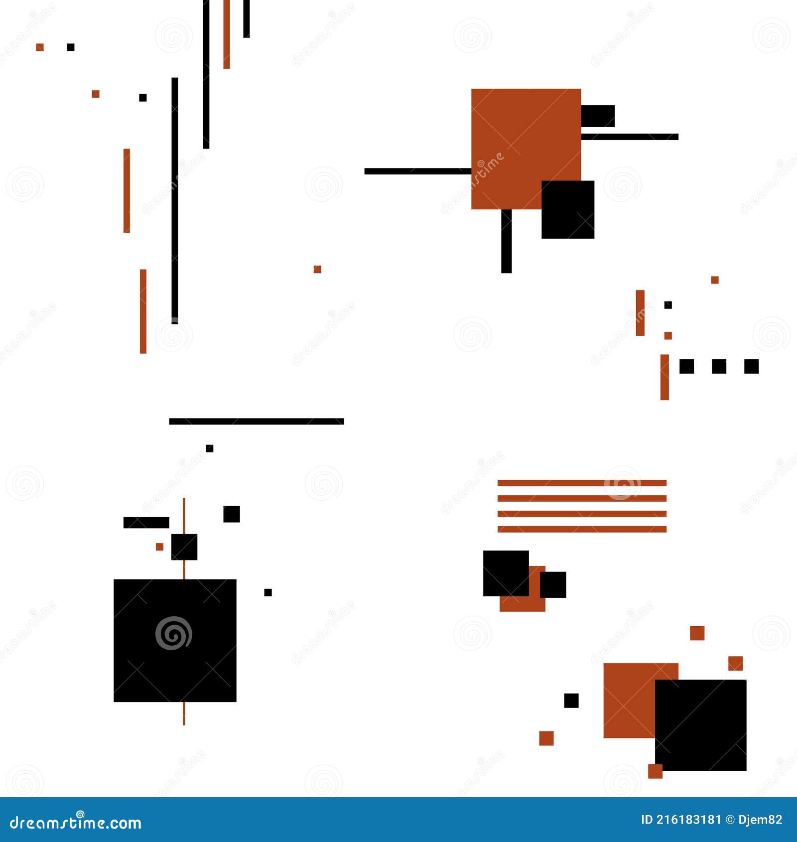 Abstract Red and Black Cubes Stock Illustration - Illustration of ...