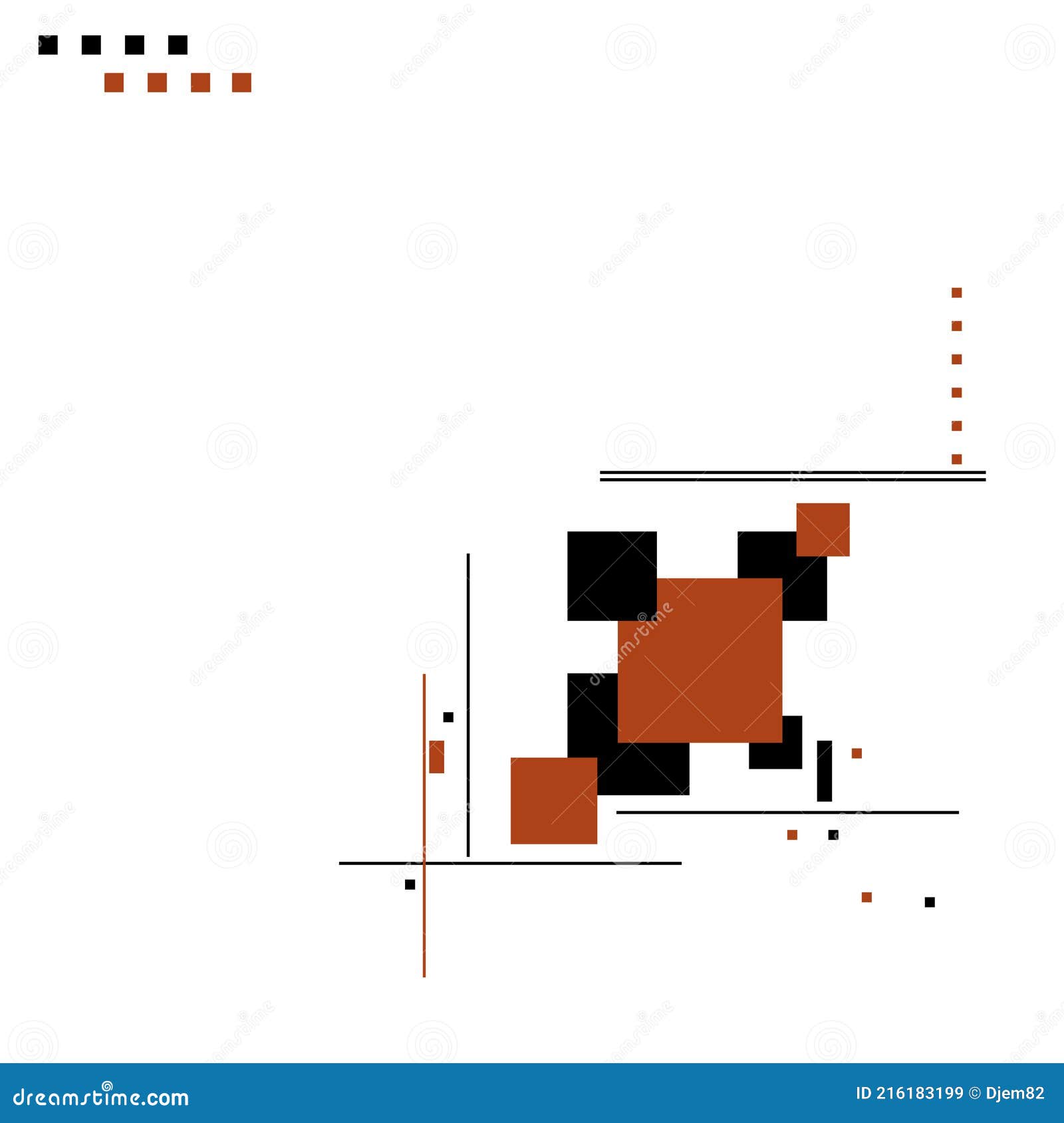 Abstract Red and Black Cubes Stock Illustration - Illustration of ...