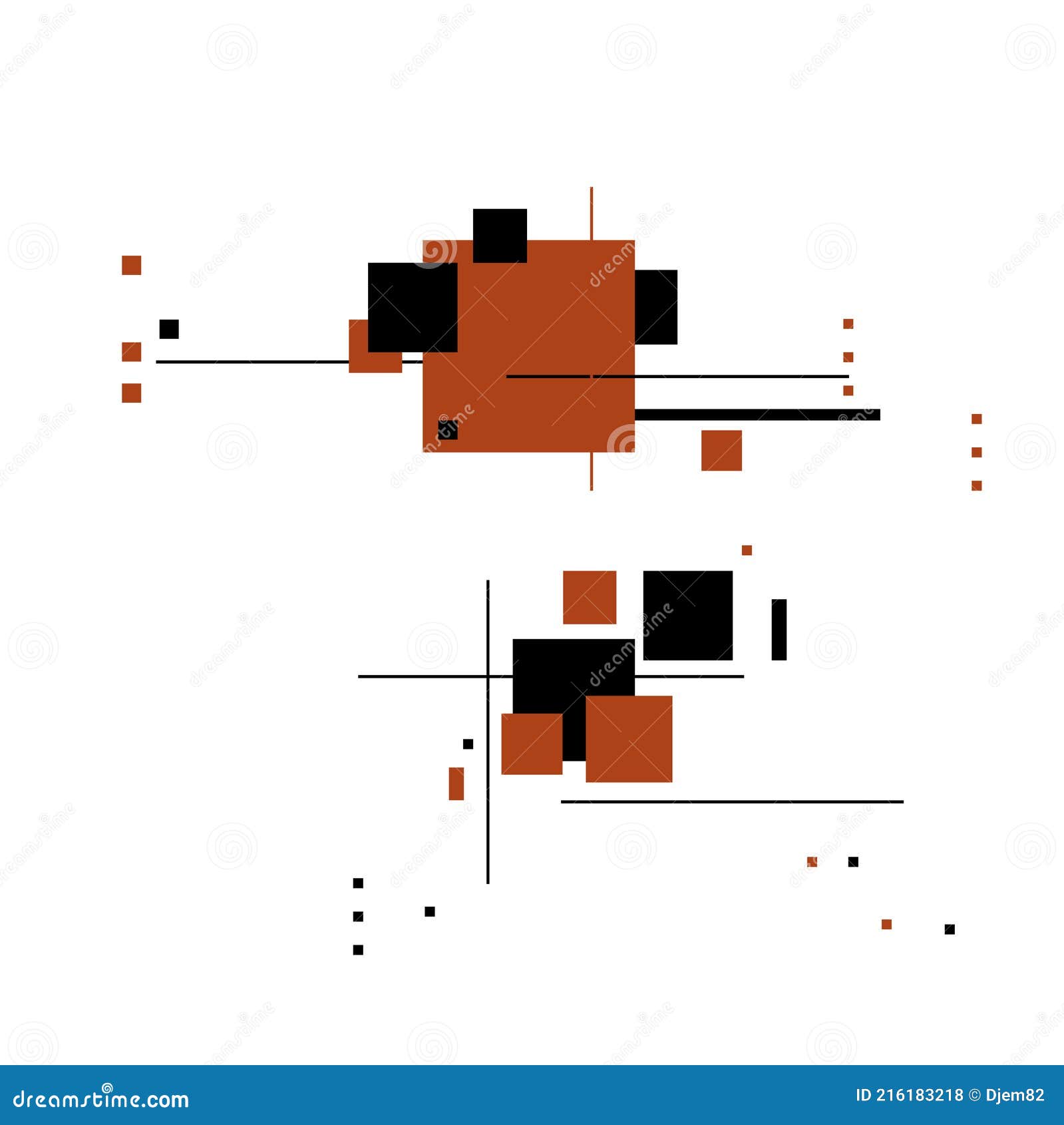 Abstract Red and Black Cubes Stock Illustration - Illustration of ...