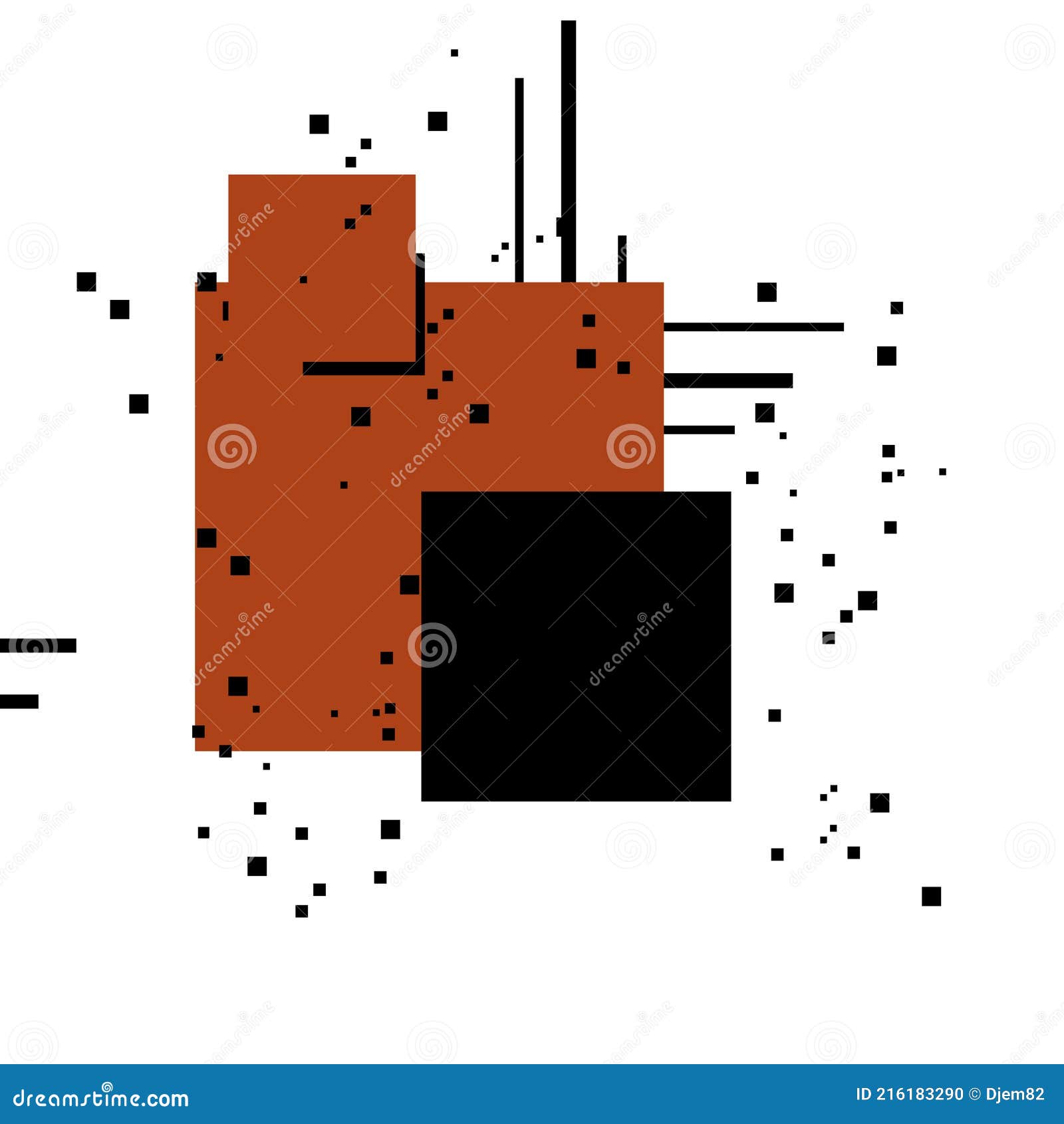 Abstract Red and Black Cubes Stock Illustration - Illustration of shape ...