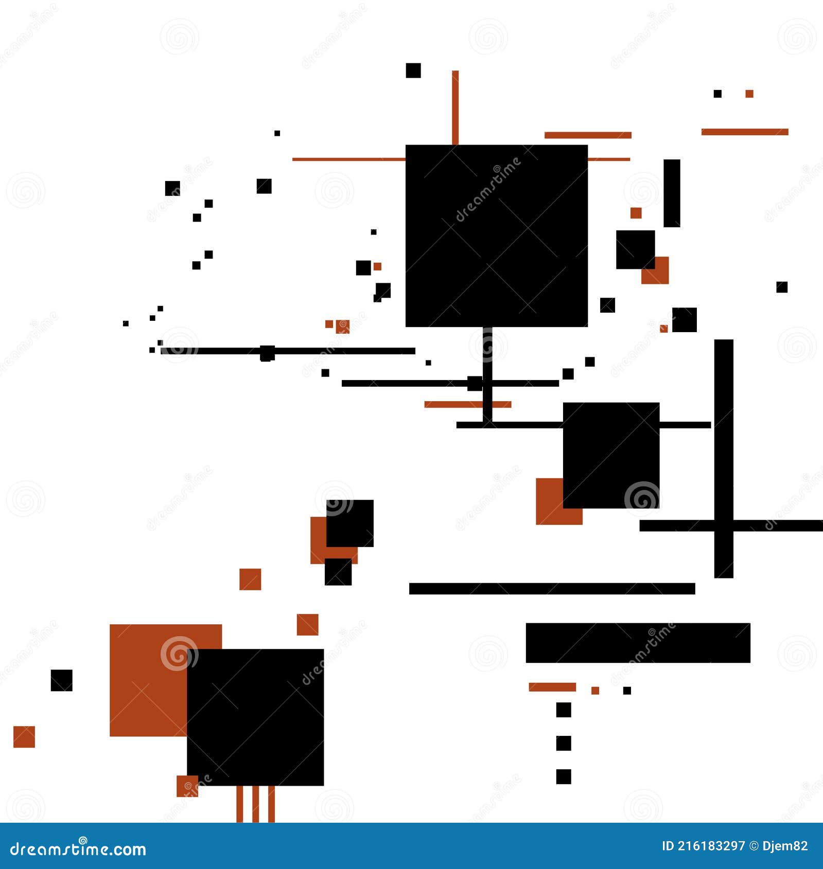 Abstract Red and Black Cubes Stock Illustration - Illustration of ...