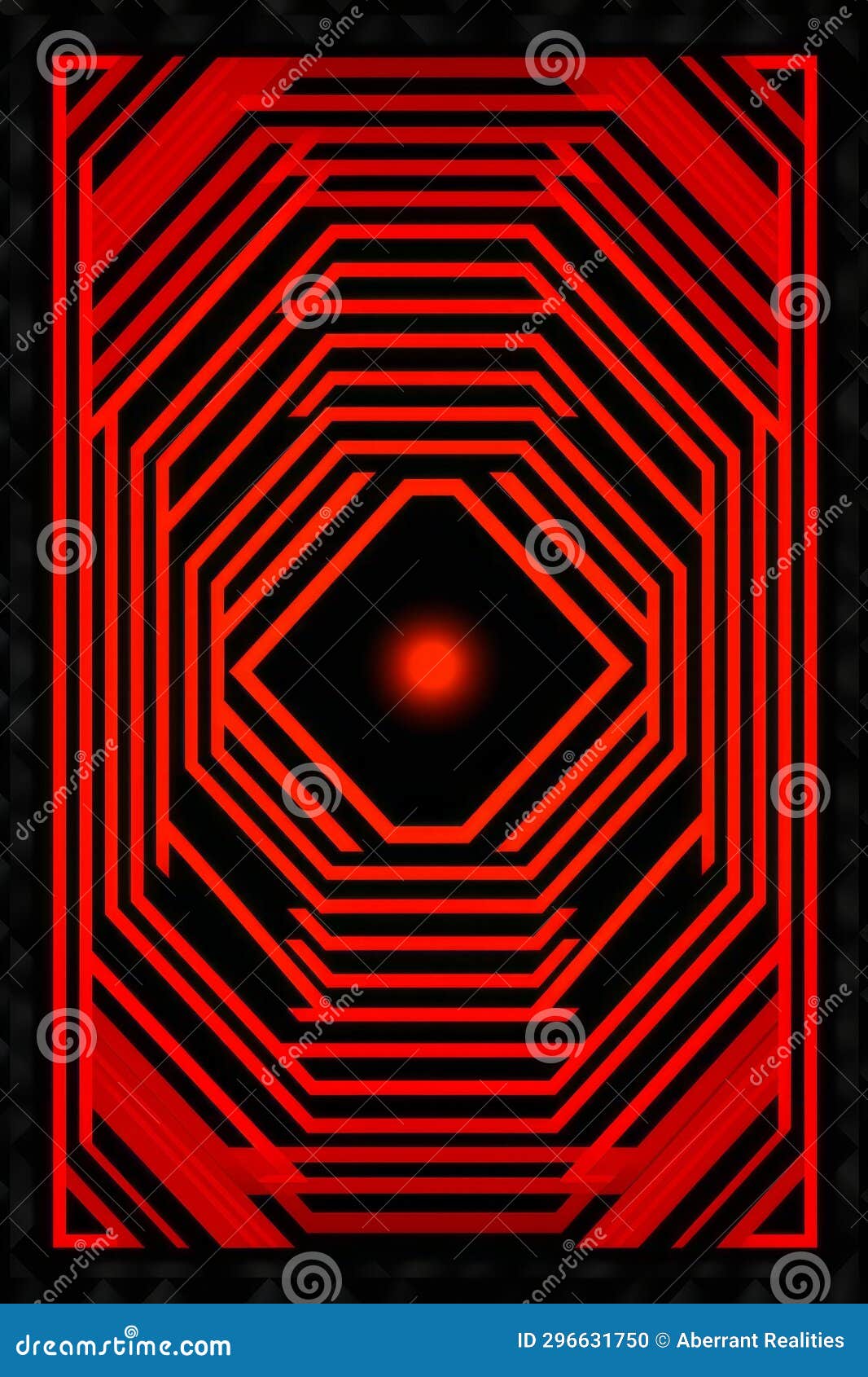 An Abstract Red and Black Design with an Eye in the Center Stock ...