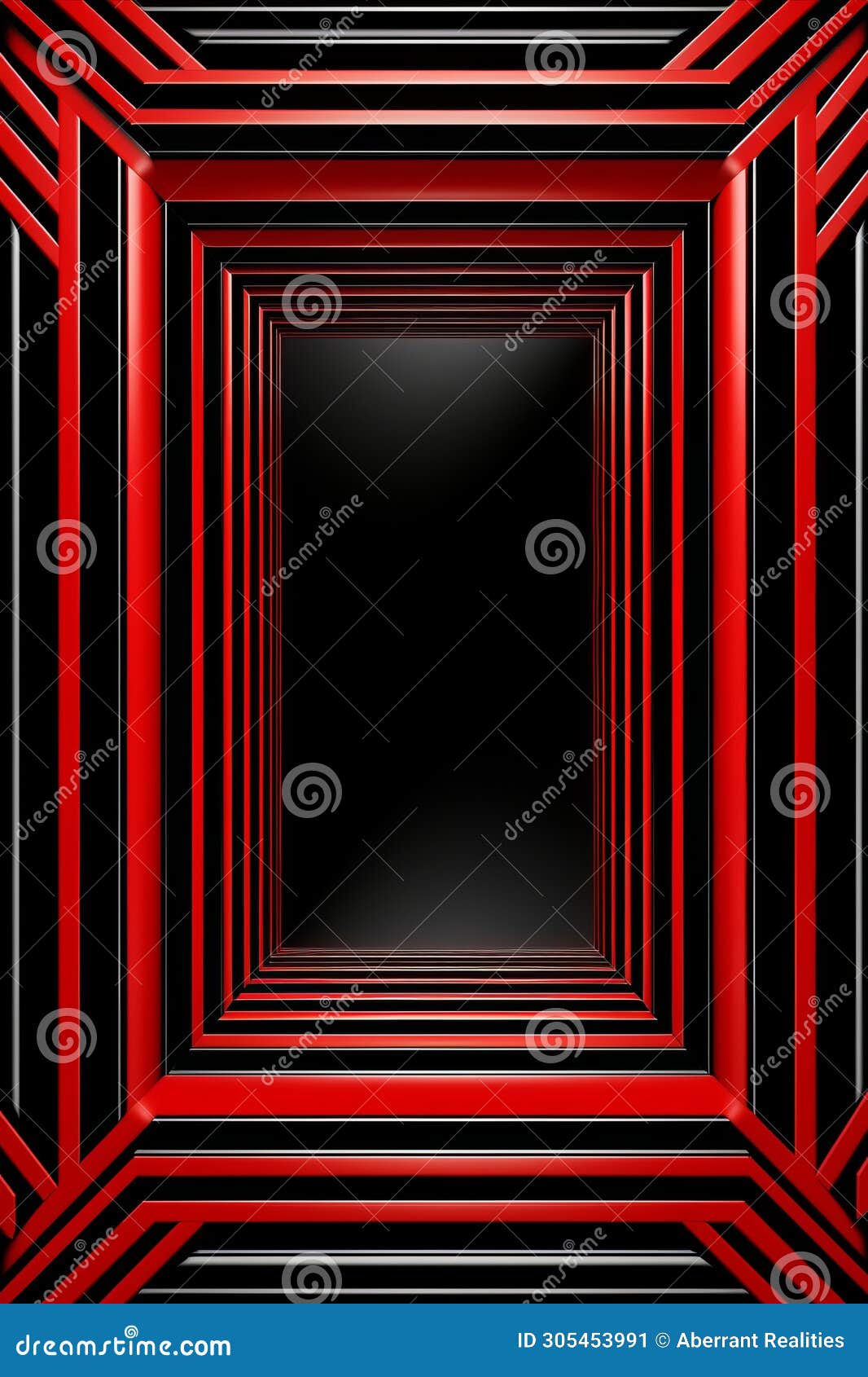 An Abstract Red and Black Frame with a Black Border Stock Illustration ...