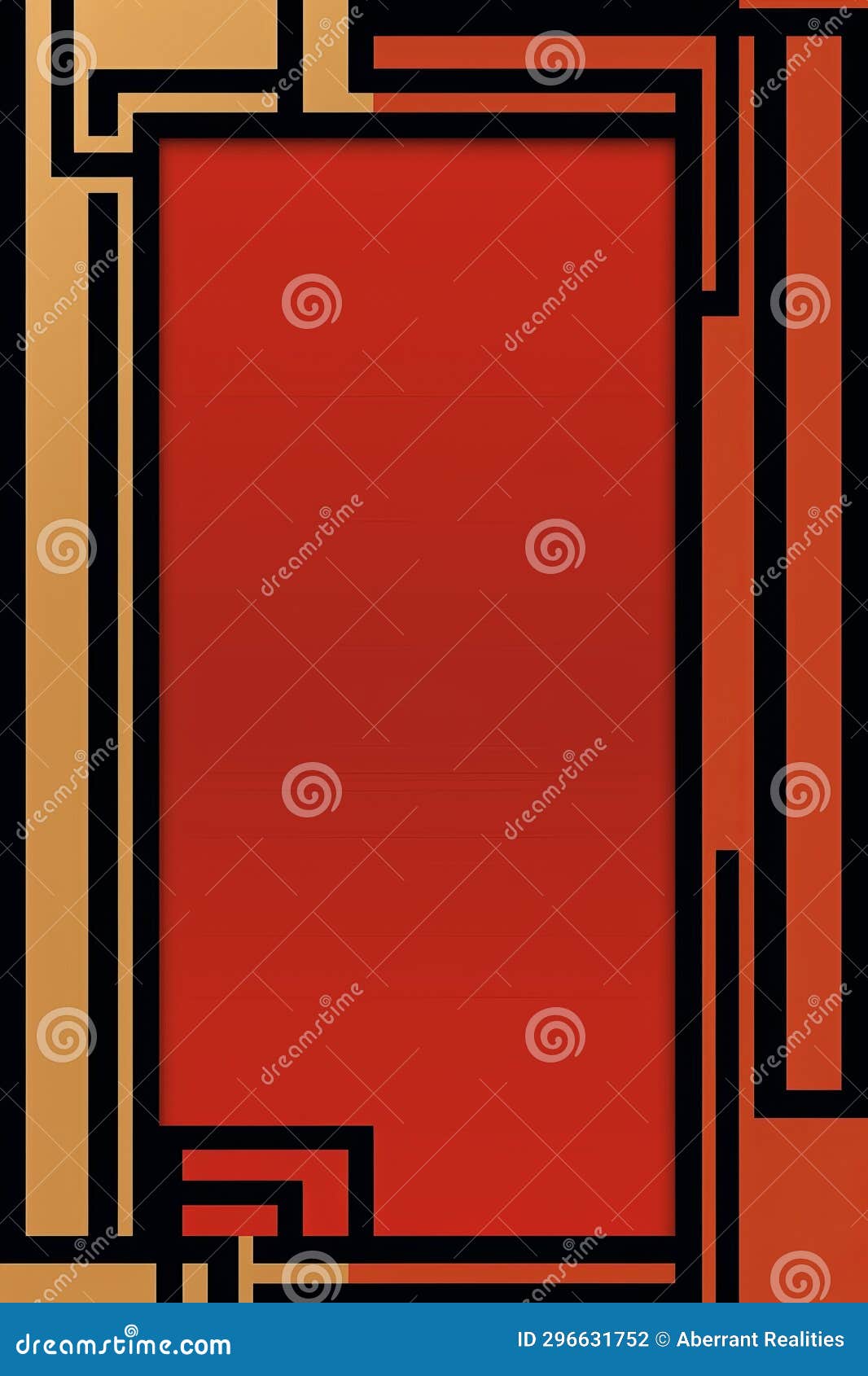 An Abstract Red and Black Frame with a Black Border Stock Illustration ...