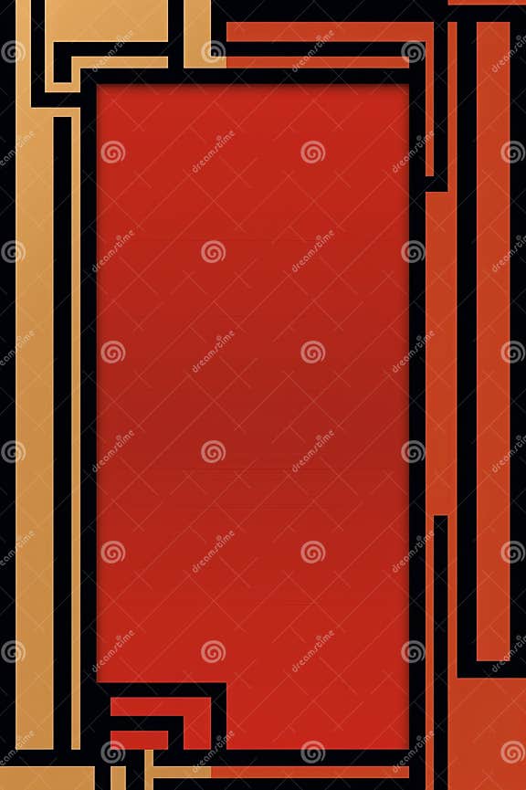 An Abstract Red and Black Frame with a Black Border Stock Illustration ...
