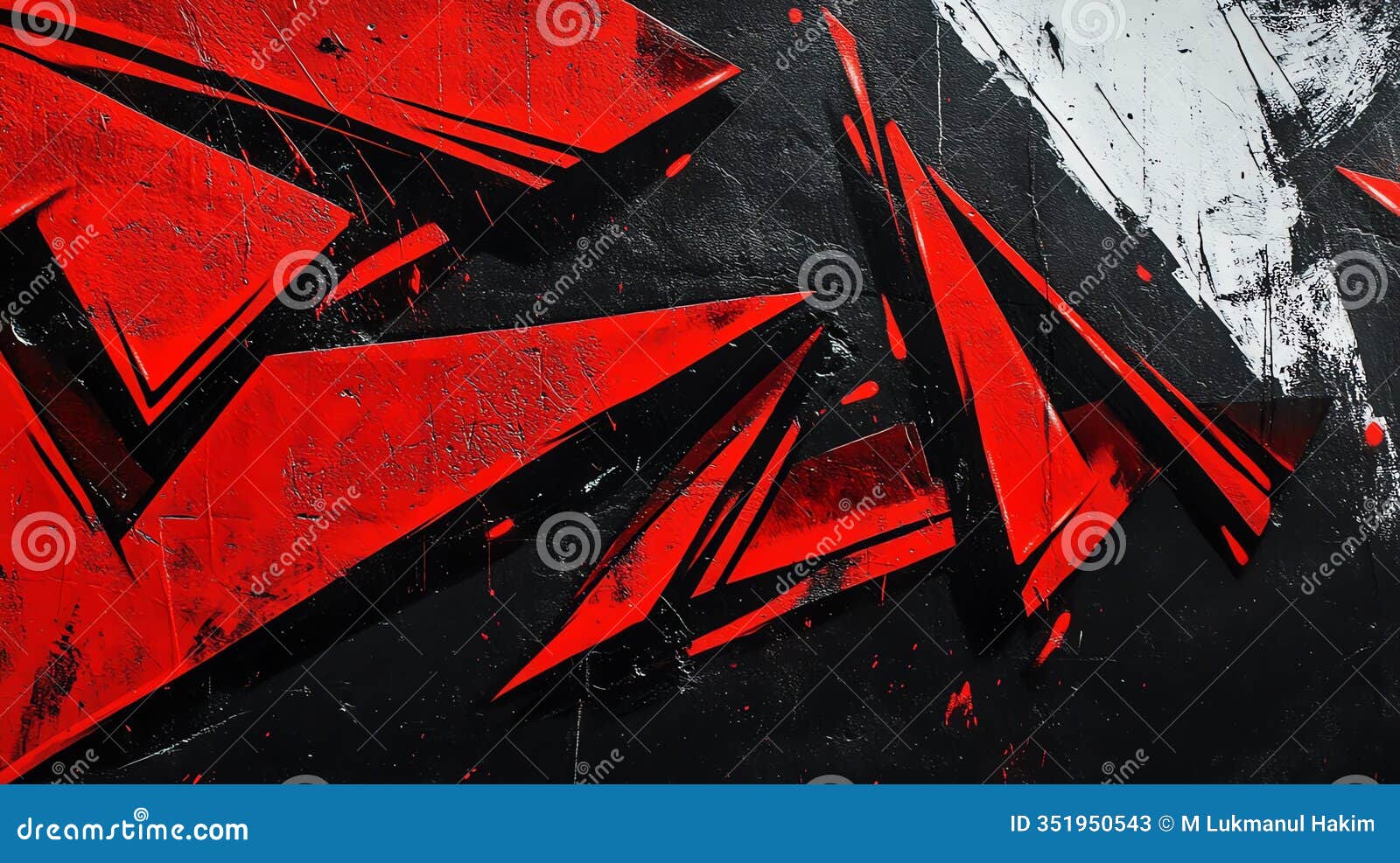 Abstract Red and Black Geometric Shapes, Textured Digital Art Stock ...