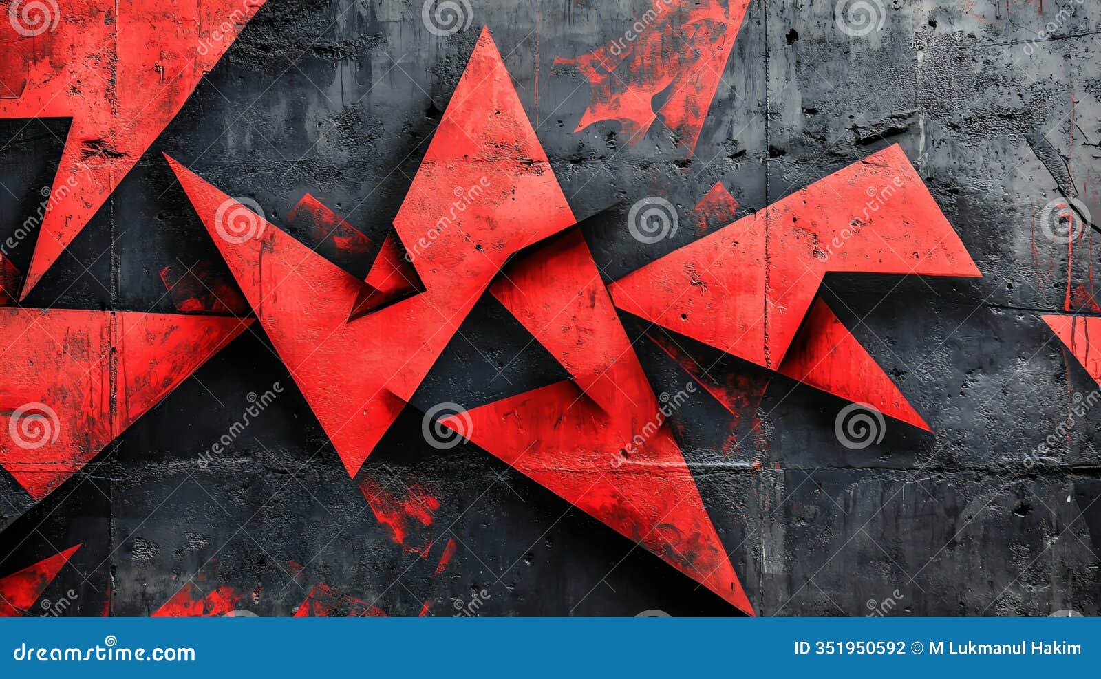 Abstract Red and Black Geometric Shapes, Textured Digital Art Stock ...