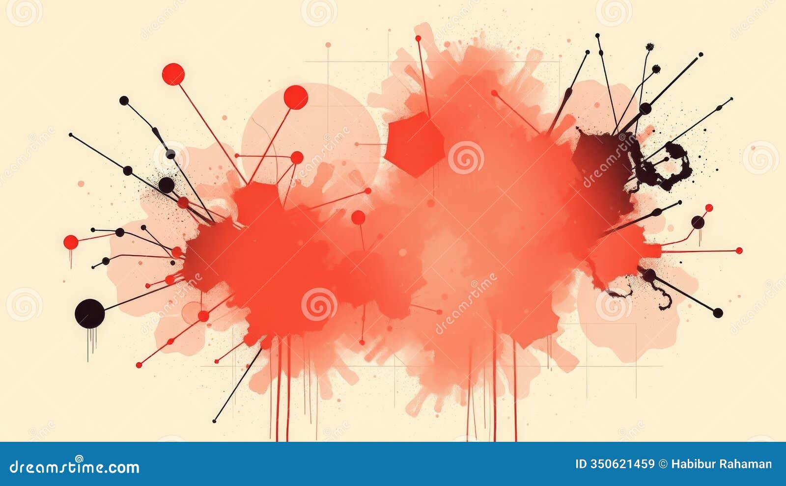 Abstract Red and Black Paint Splatter Stock Illustration - Illustration ...