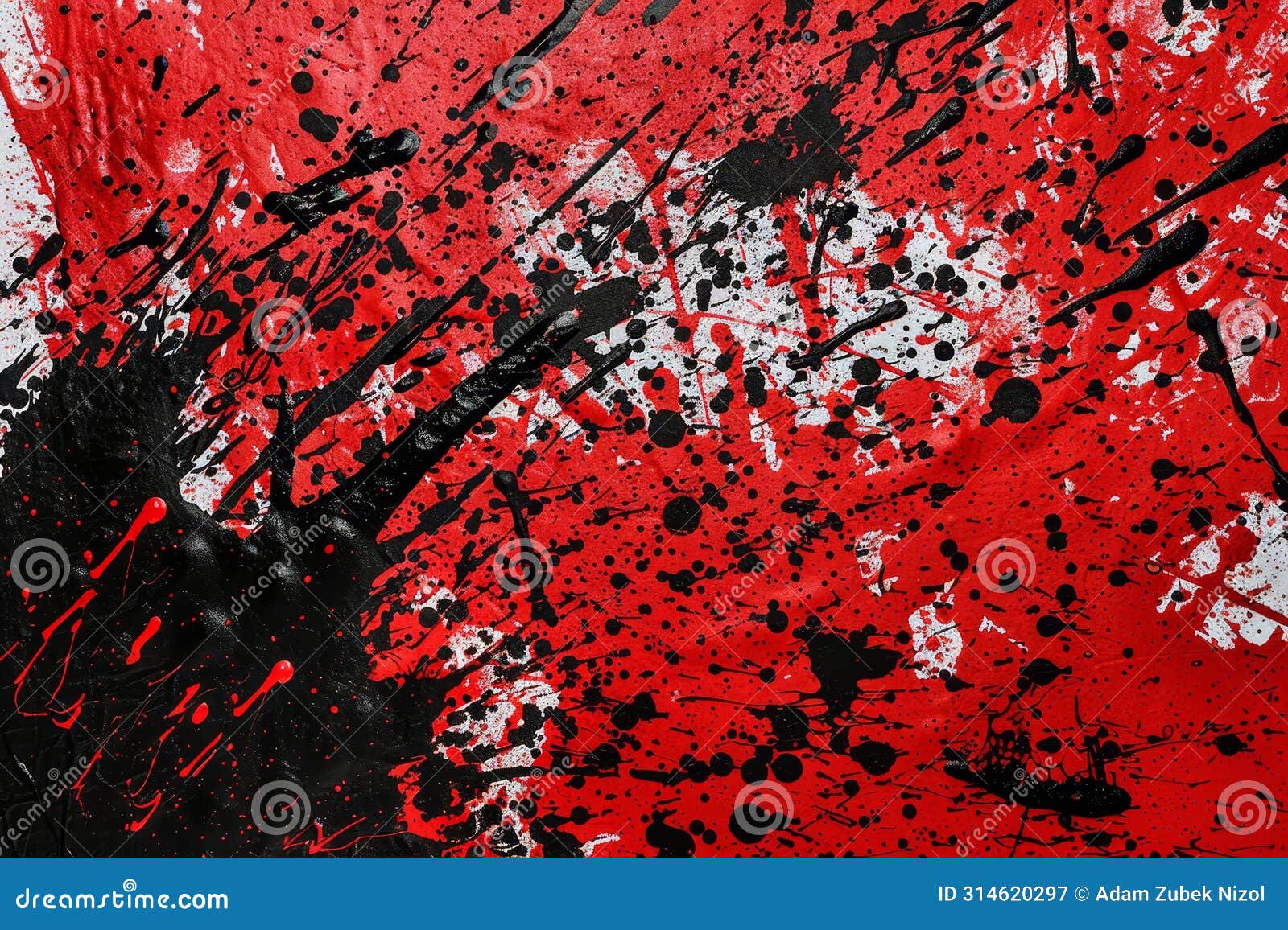 Abstract Red and Black Paint Splatter on Canvas Stock Illustration ...